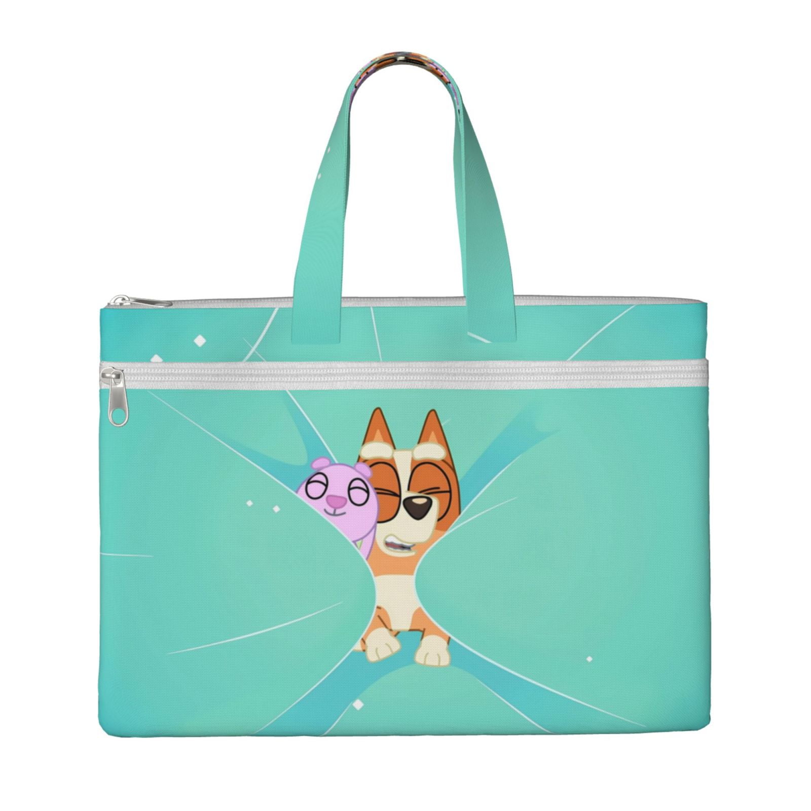 Saiise Bluey Print Zipper Document File Bag Pouch with Handle ...