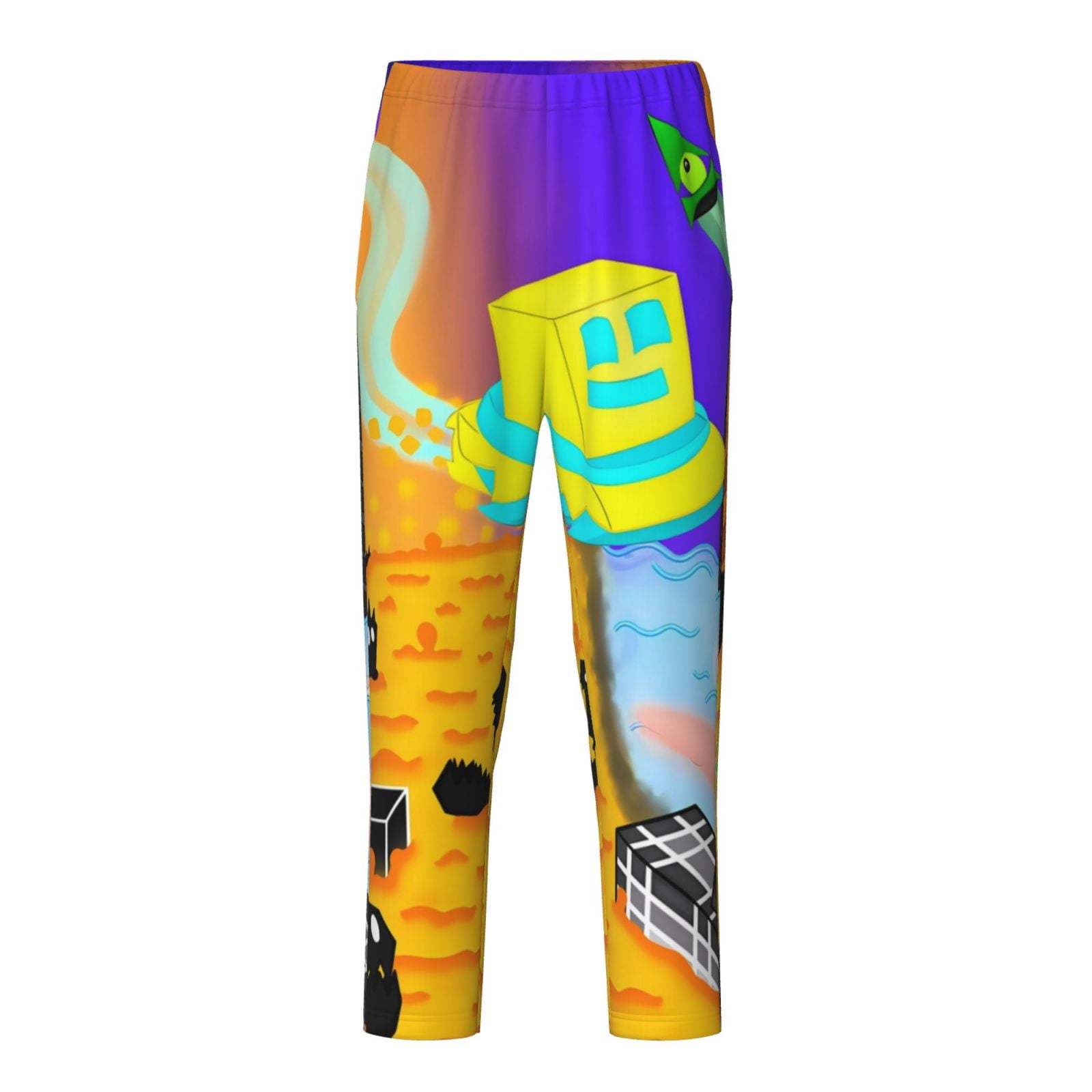 Saiise Boys Girls Pajama Pants Soft PJ Bottoms for Kids Geometry Dash ...