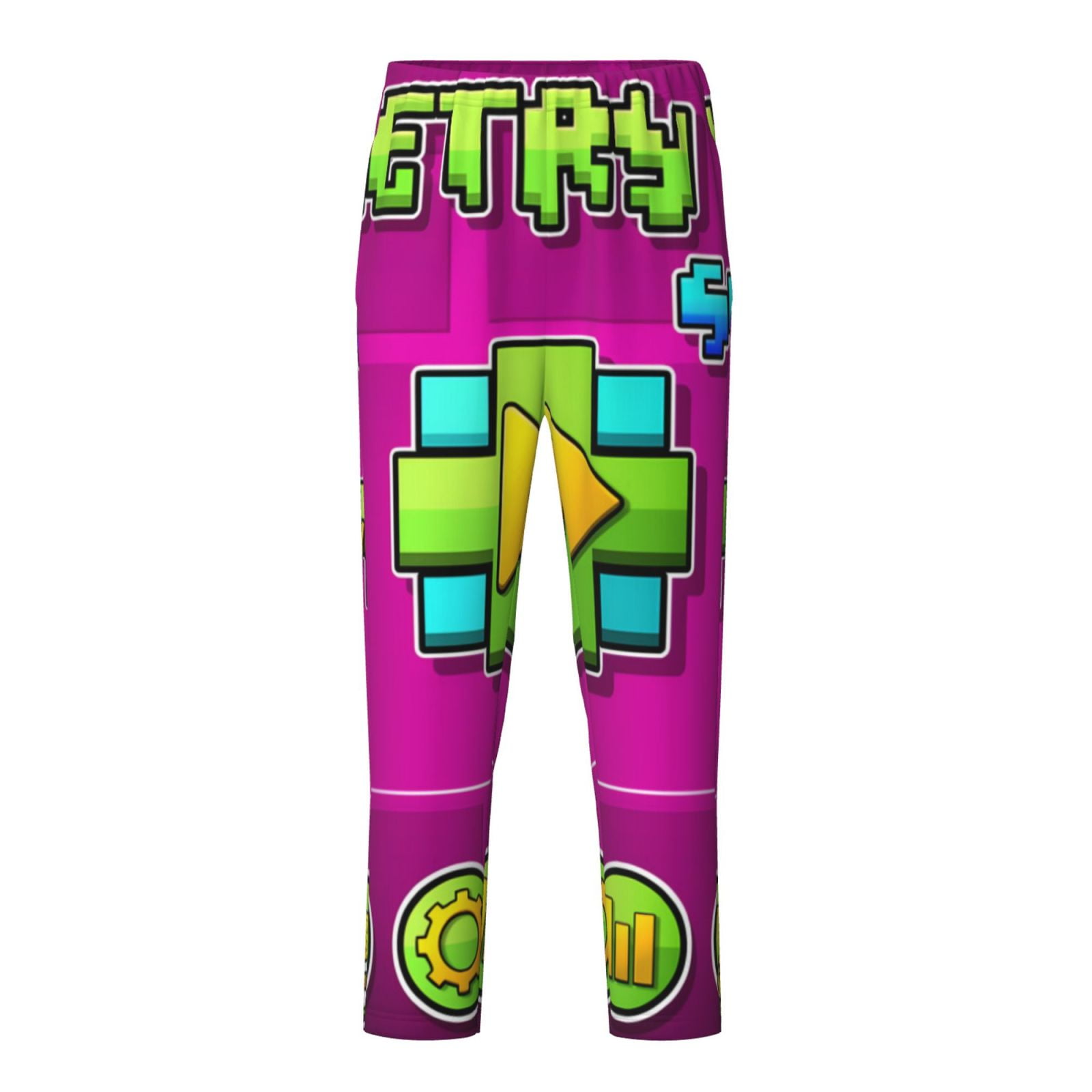 Saiise Boys Girls Pajama Pants Soft PJ Bottoms for Kids Geometry Dash ...
