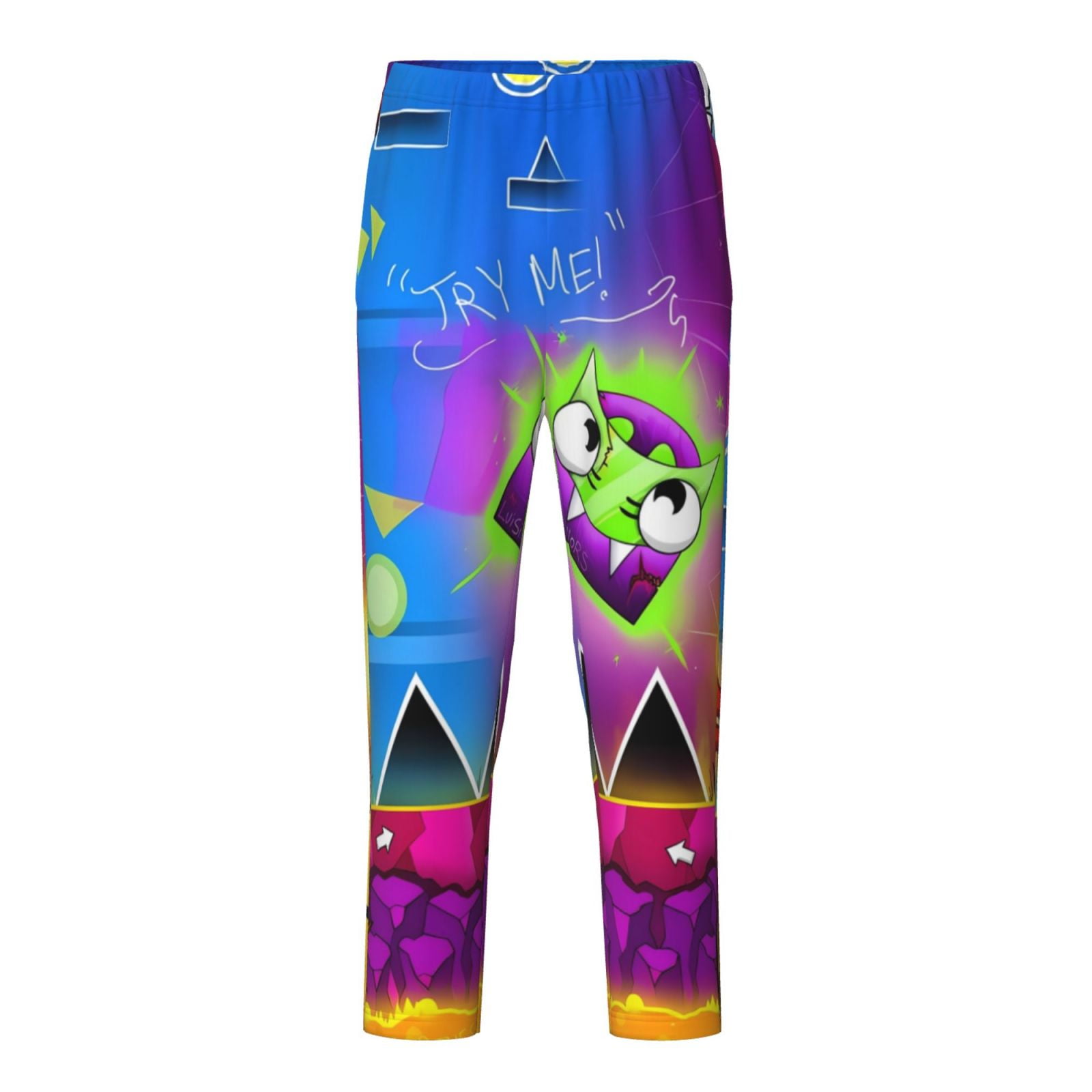 Saiise Boys Girls Pajama Pants Soft PJ Bottoms for Kids Geometry Dash ...