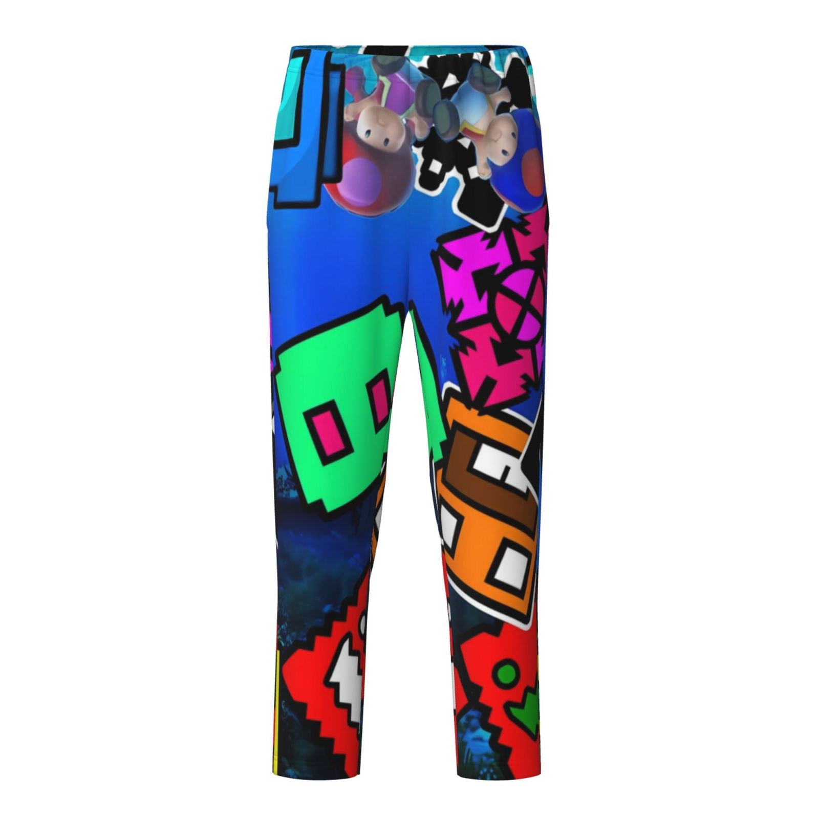 Saiise Boys Girls Pajama Pants Soft PJ Bottoms for Kids Geometry Dash ...