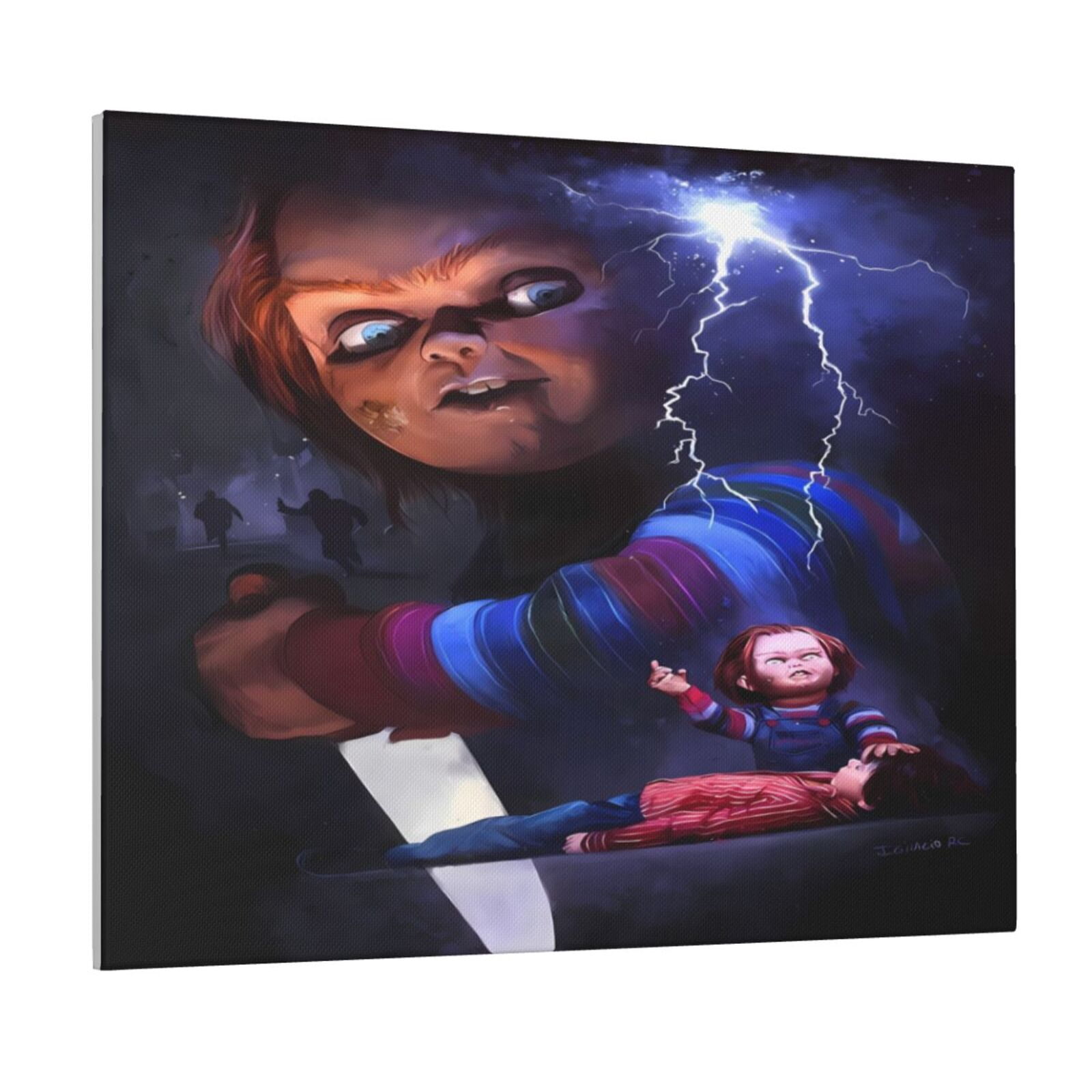 Saiise Chucky Frameless Canvas Wall Art - Abstract Modern Artwork for ...