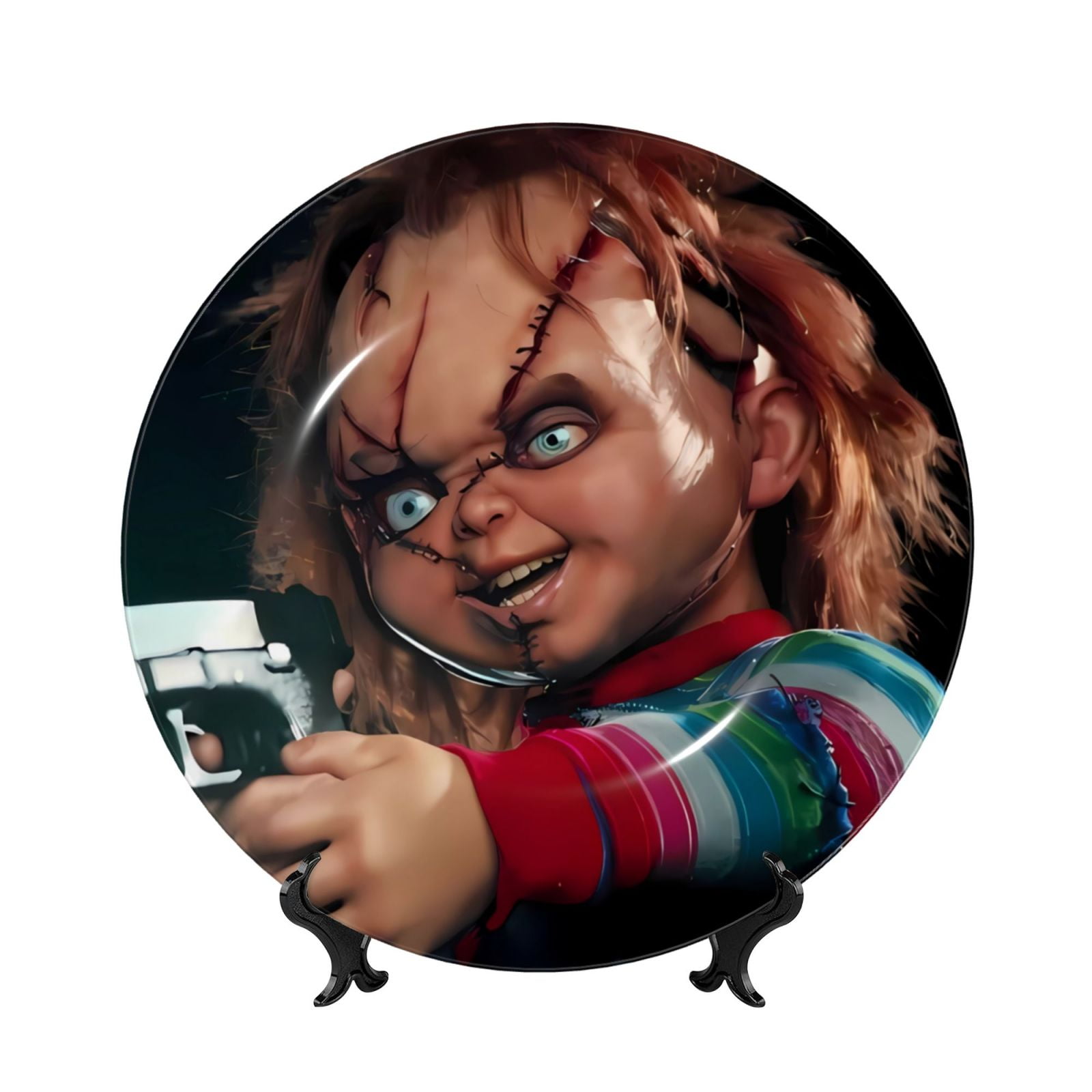 Saiise Chucky Print Bone China Decorative Plate Ceramic Decorative ...