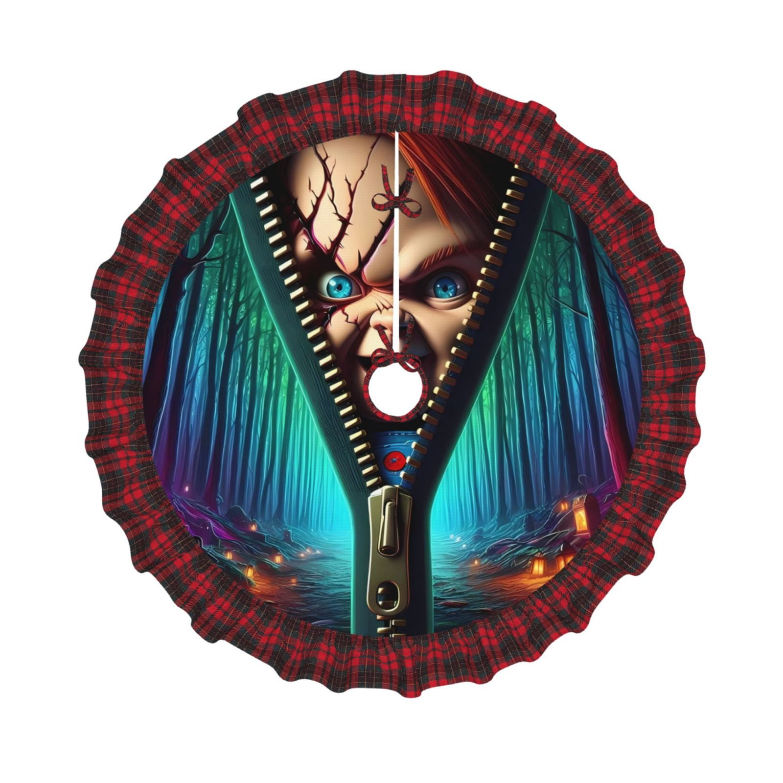 Saiise Chucky Print Christmas Tree Skirt New Year Xmas Deco 30" Large ...