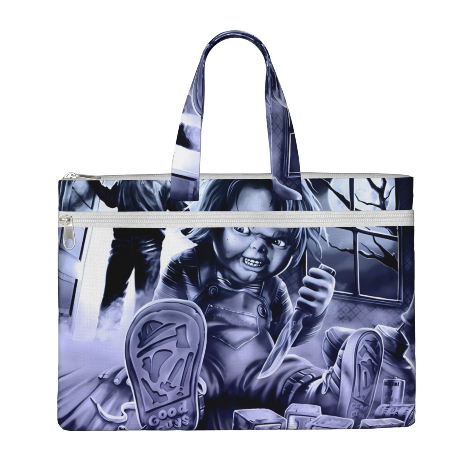 Saiise Chucky Print Zipper Document File Bag Pouch with Handle ...