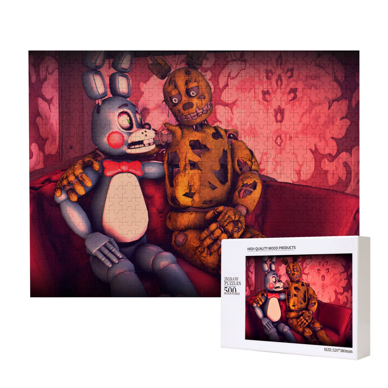 Saiise Five Nights At Freddy'S Print 500 Jigsaw Puzzle for Adults and Family,Impossible Hard ...