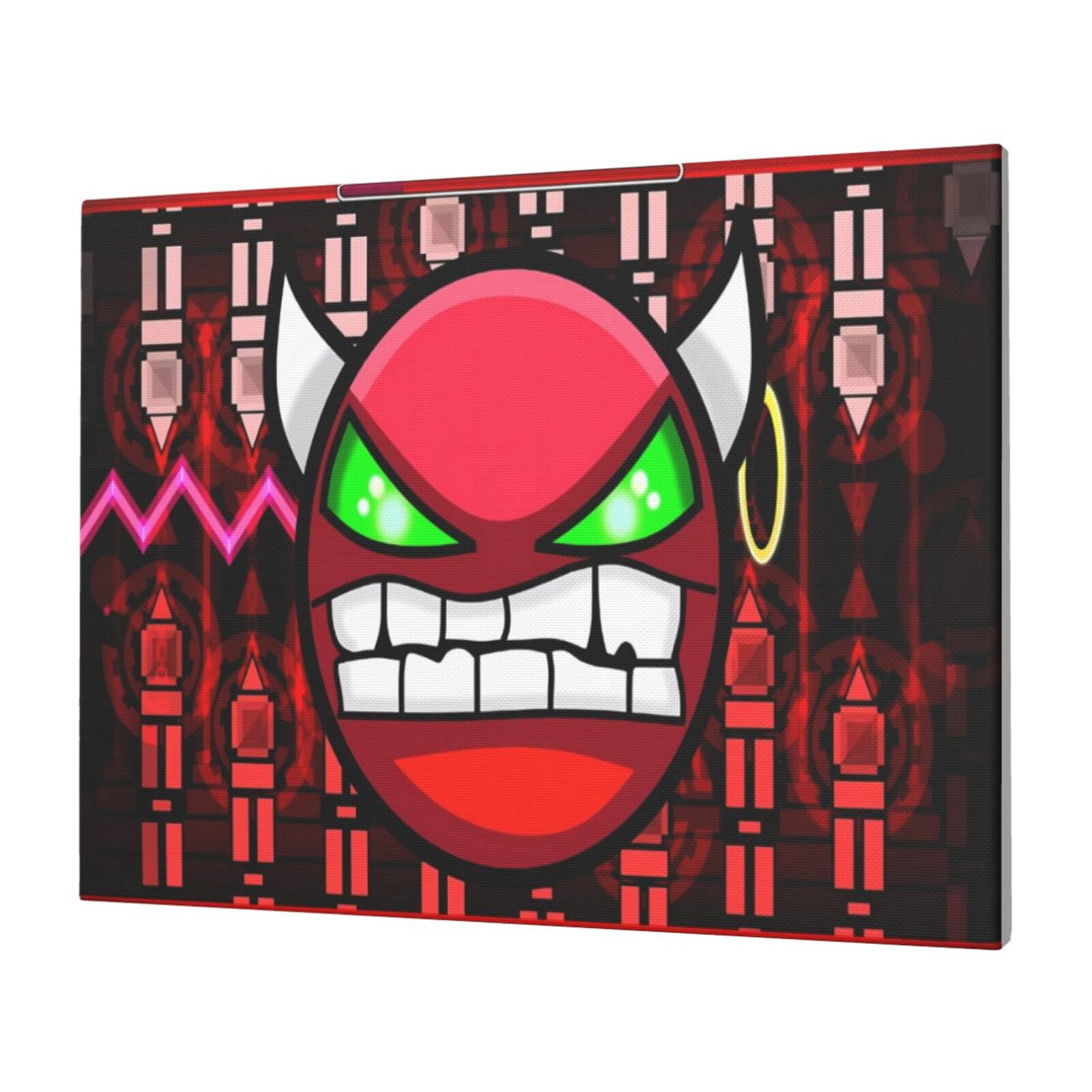 Saiise Geometry Dash Frameless Canvas Wall Art - Contemporary Abstract ...