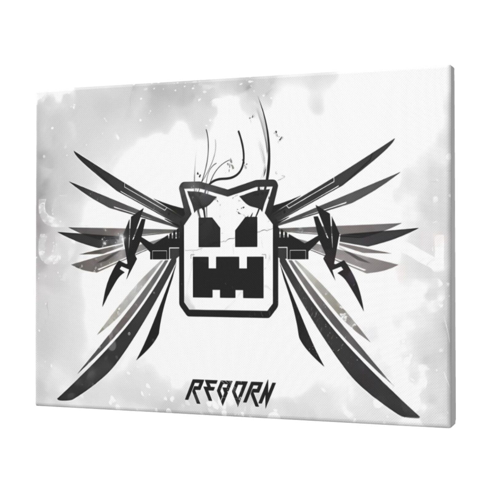 Saiise Geometry Dash Frameless Canvas Wall Art - Contemporary Abstract ...