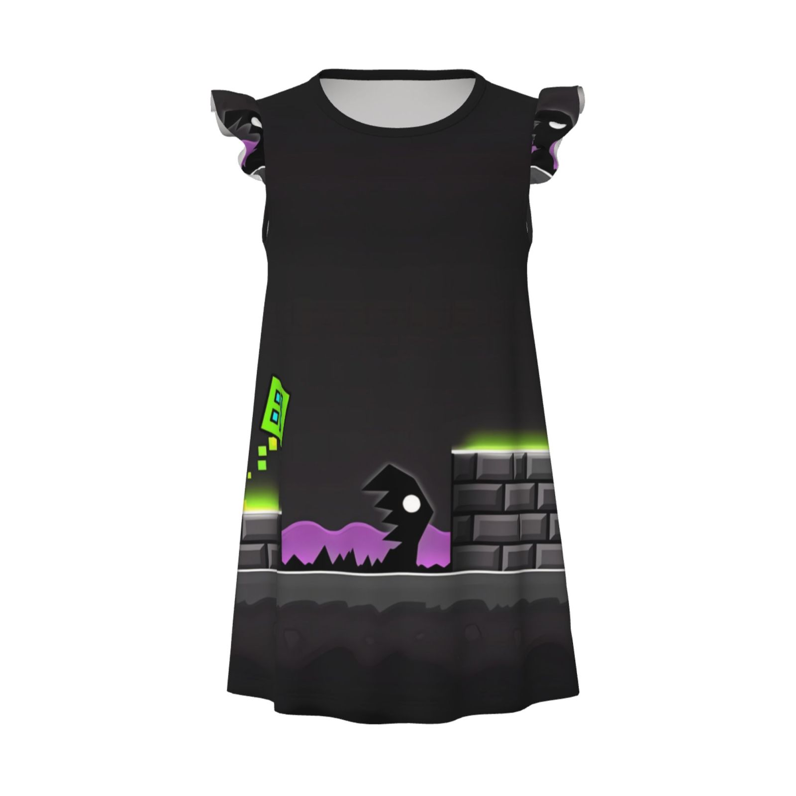 Saiise Geometry Dash Girls Nightgowns Pajamas Dress 3D Printed Flutter ...