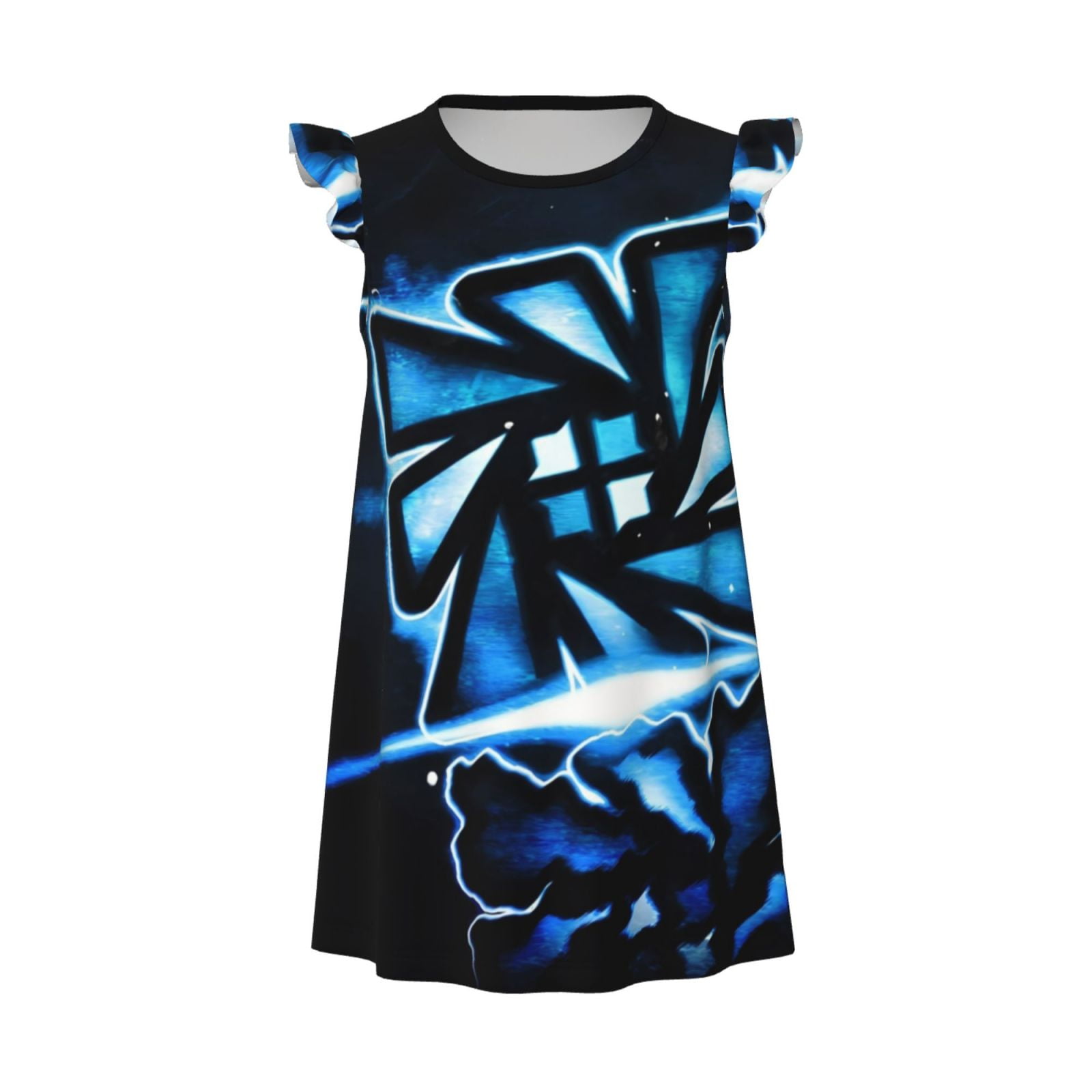 Saiise Geometry Dash Girls Nightgowns Pajamas Dress 3D Printed Flutter ...