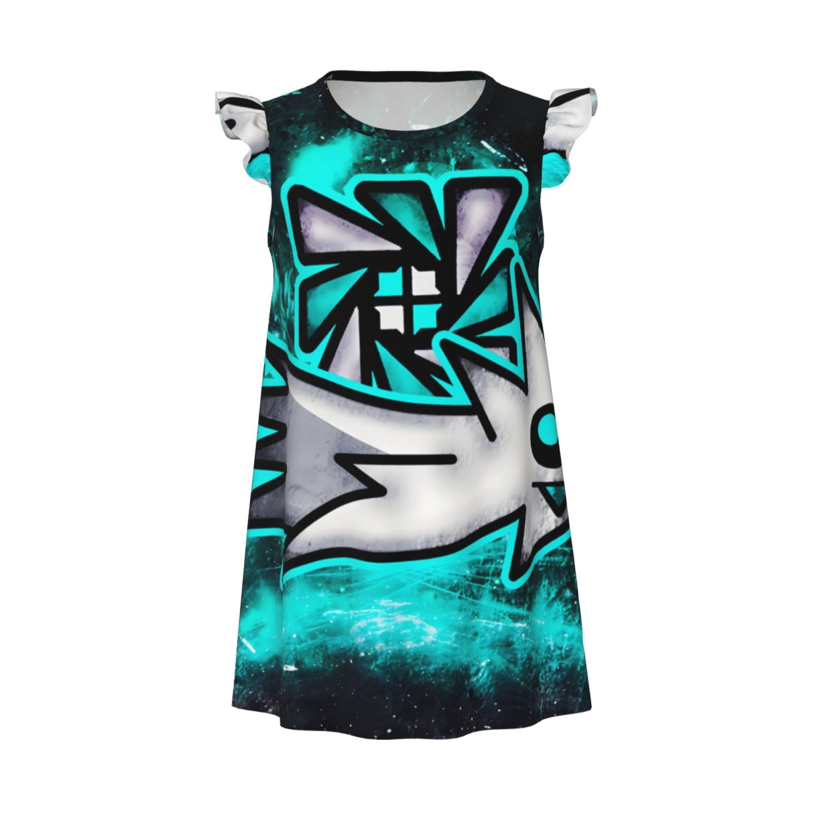 Saiise Geometry Dash Girls Nightgowns Pajamas Dress 3D Printed Flutter ...