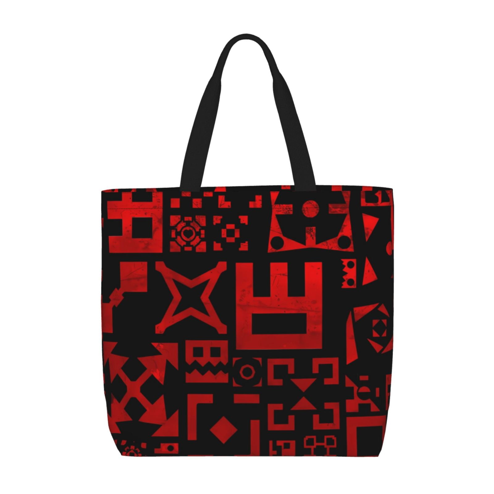 Saiise Geometry Dash Pattern Canvas Tote Bags,Tote Bags Multi-Purpose ...