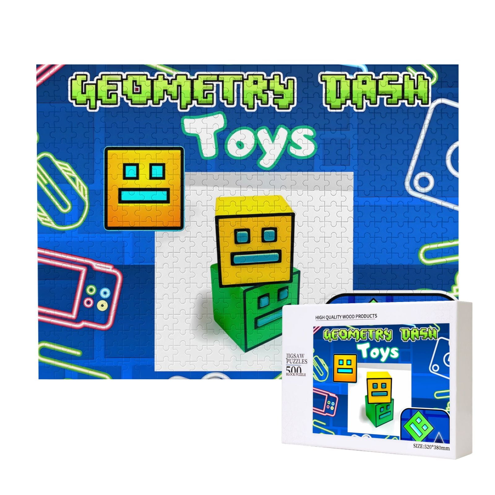 Saiise Geometry Dash Print 500 Jigsaw Puzzle for Adults and Family ...