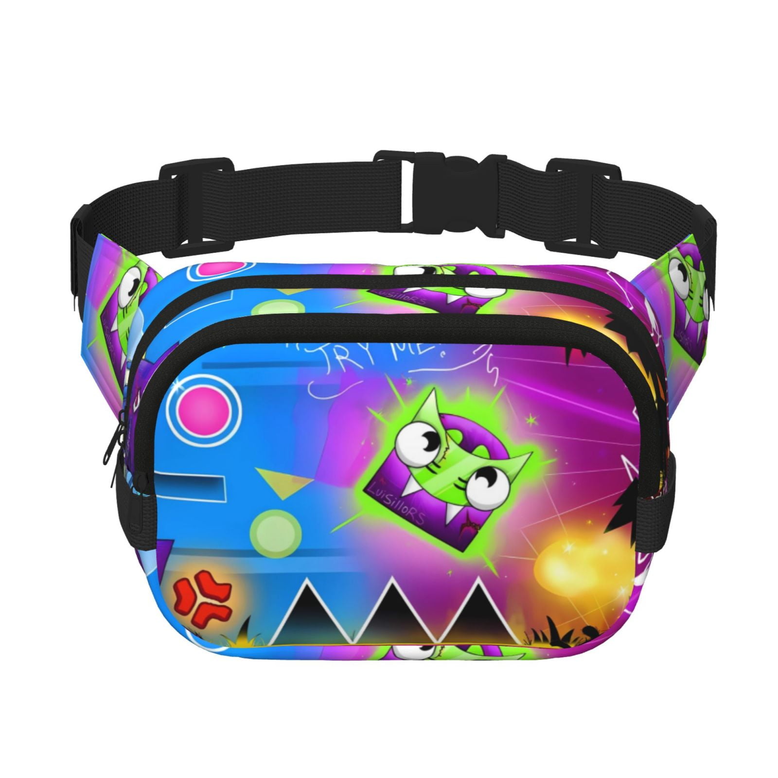 Saiise Geometry Dash Print Fanny Pack Crossbody Bag for Women and Men ...