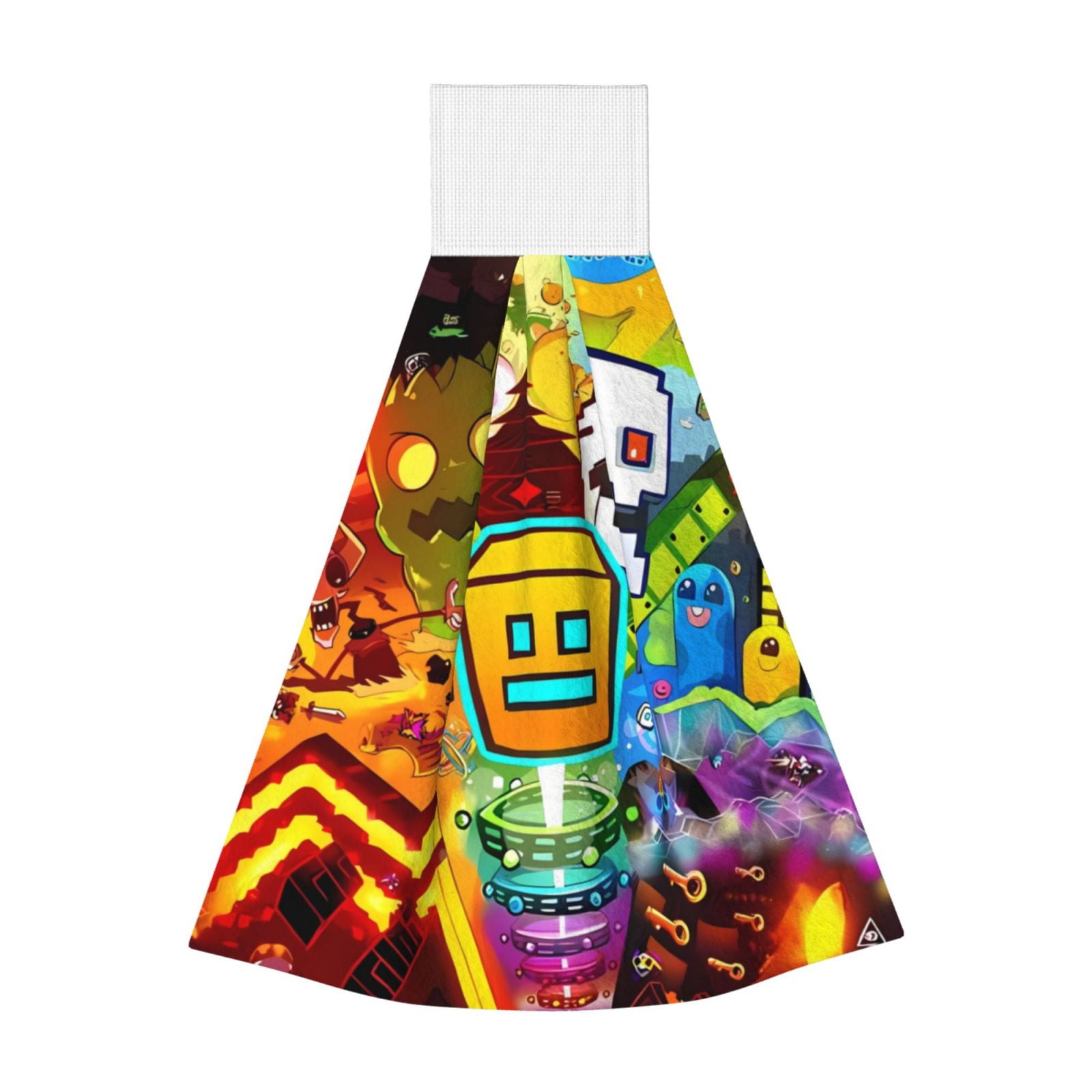 Saiise Geometry Dash Print Hanging Kitchen Towels Hand Towel Loop Dish ...