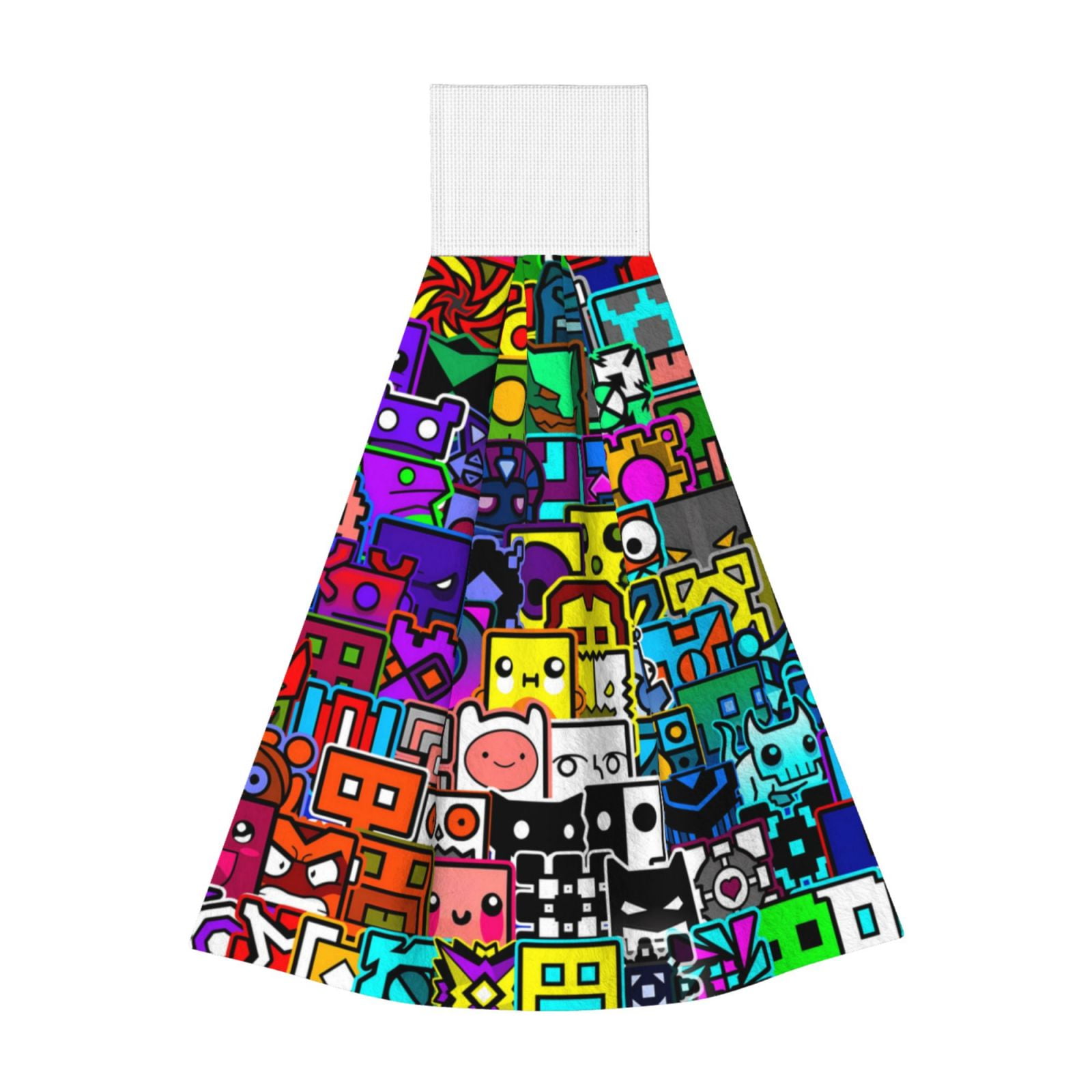 Saiise Geometry Dash Print Hanging Kitchen Towels Hand Towel Loop Dish ...