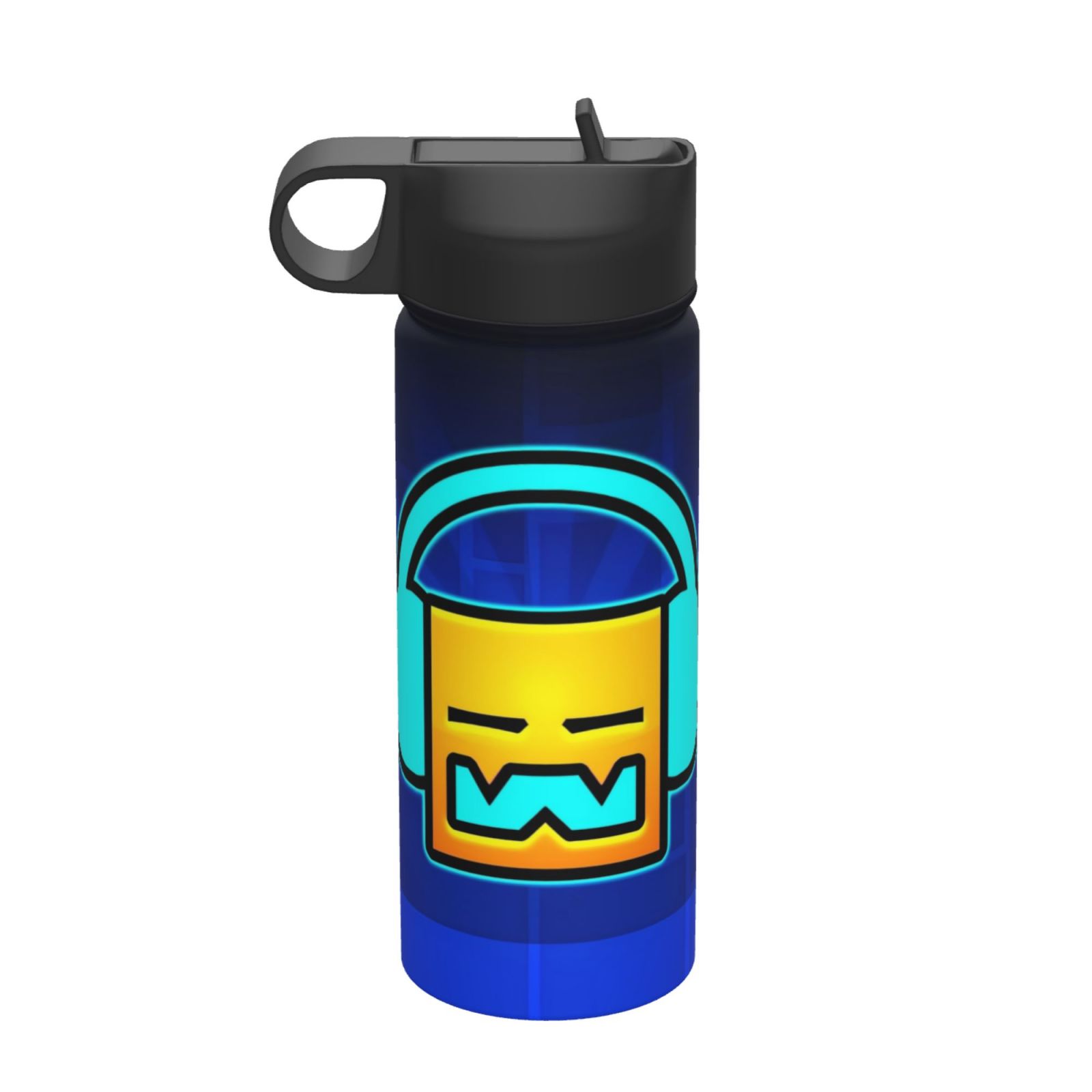 Saiise Geometry Dash Print Insulated Water Bottle with Straw,Sports ...