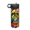 Saiise Geometry Dash Print Insulated Water Bottle with Straw,Sports ...