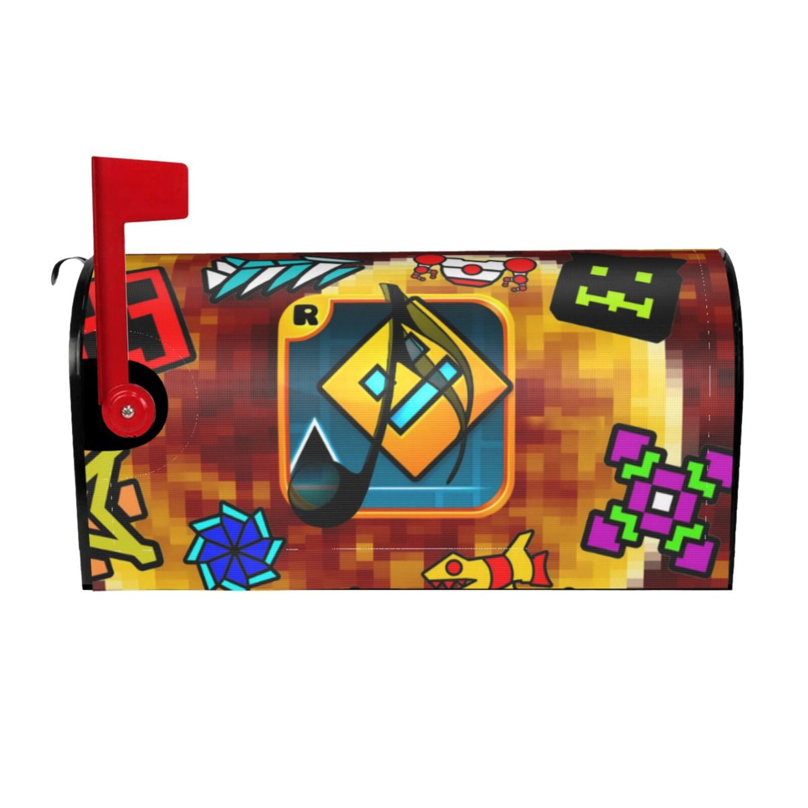 Saiise Geometry Dash Print Mailbox Covers Magnetic Letter Post Box ...