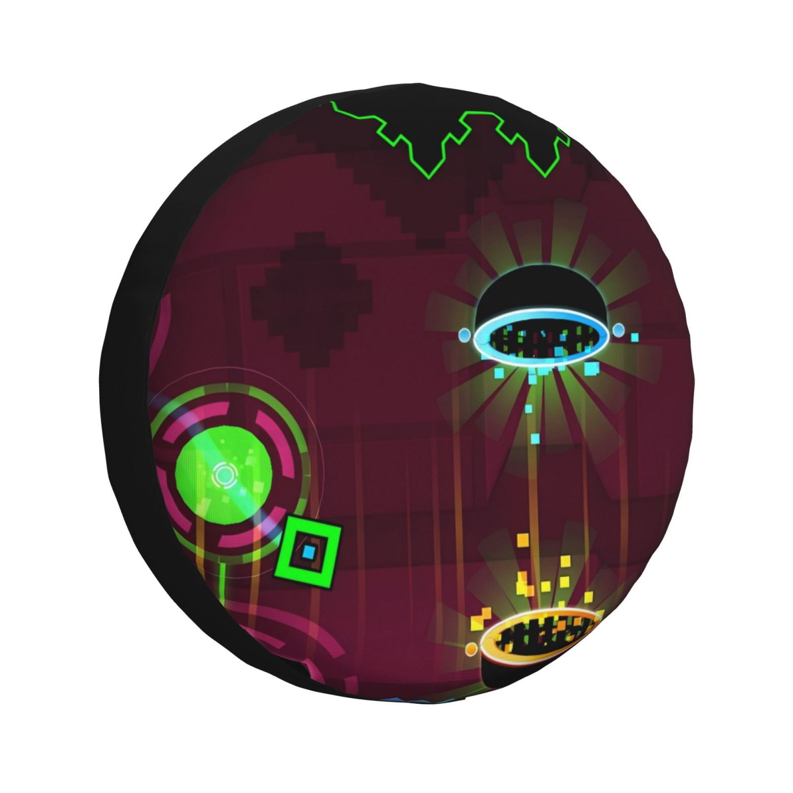 Saiise Geometry Dash Print Rv Spare Tire Cover Wheel Tire Cover for ...