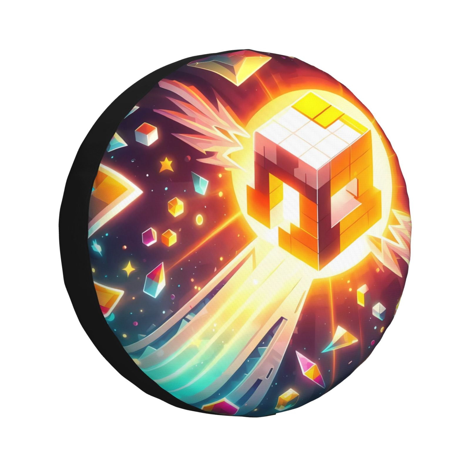 Saiise Geometry Dash Print Rv Spare Tire Cover Wheel Tire Cover for ...