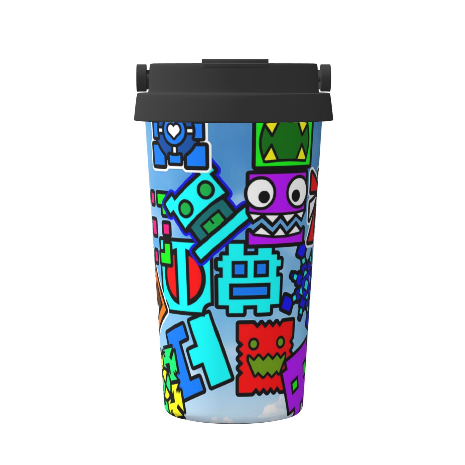 Saiise Geometry Dash Print Travel Coffee Mug 16oz,Insulated Coffee Mug ...