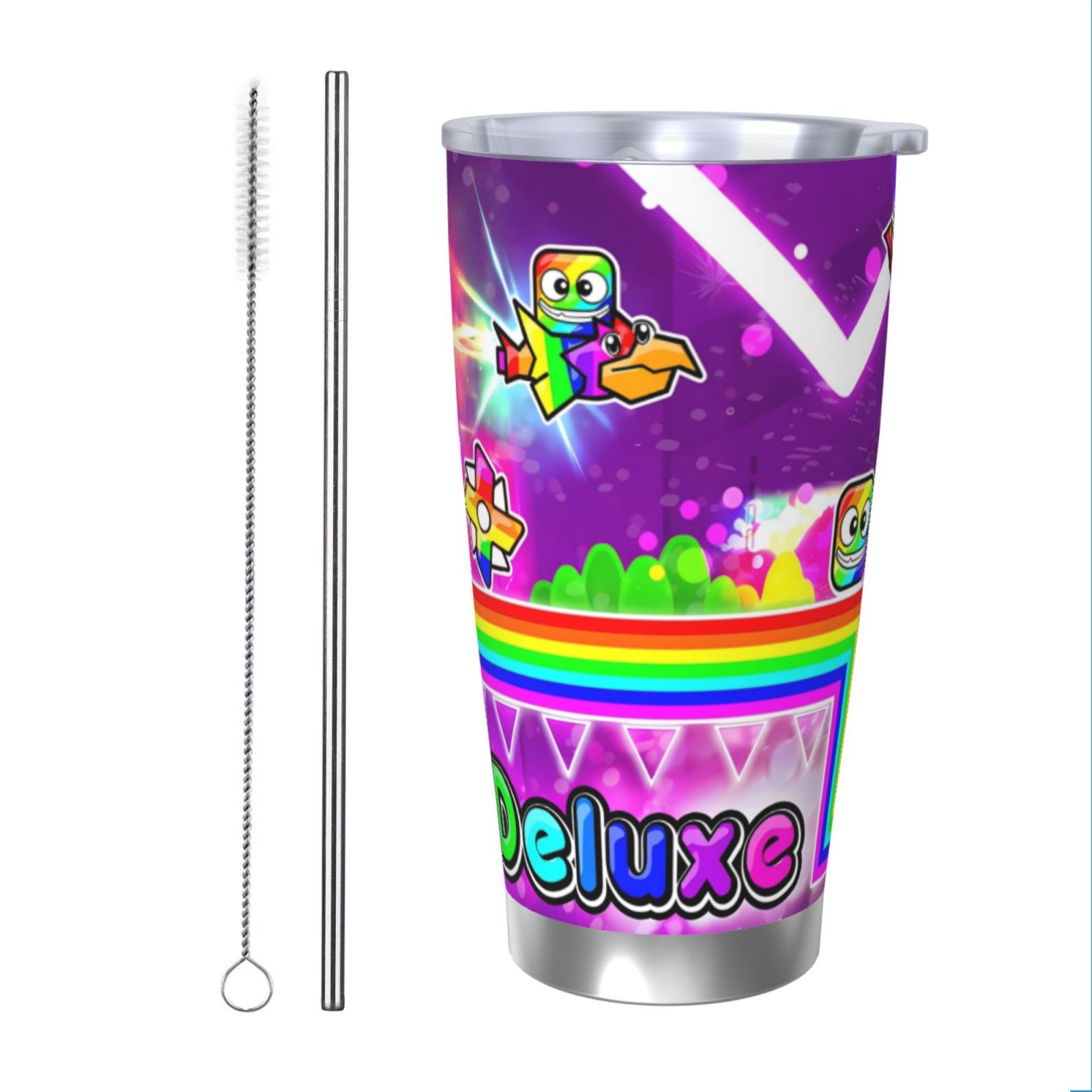 Saiise Geometry Dash Print Tumbler 20 Oz Stainless Steel Vacuum ...