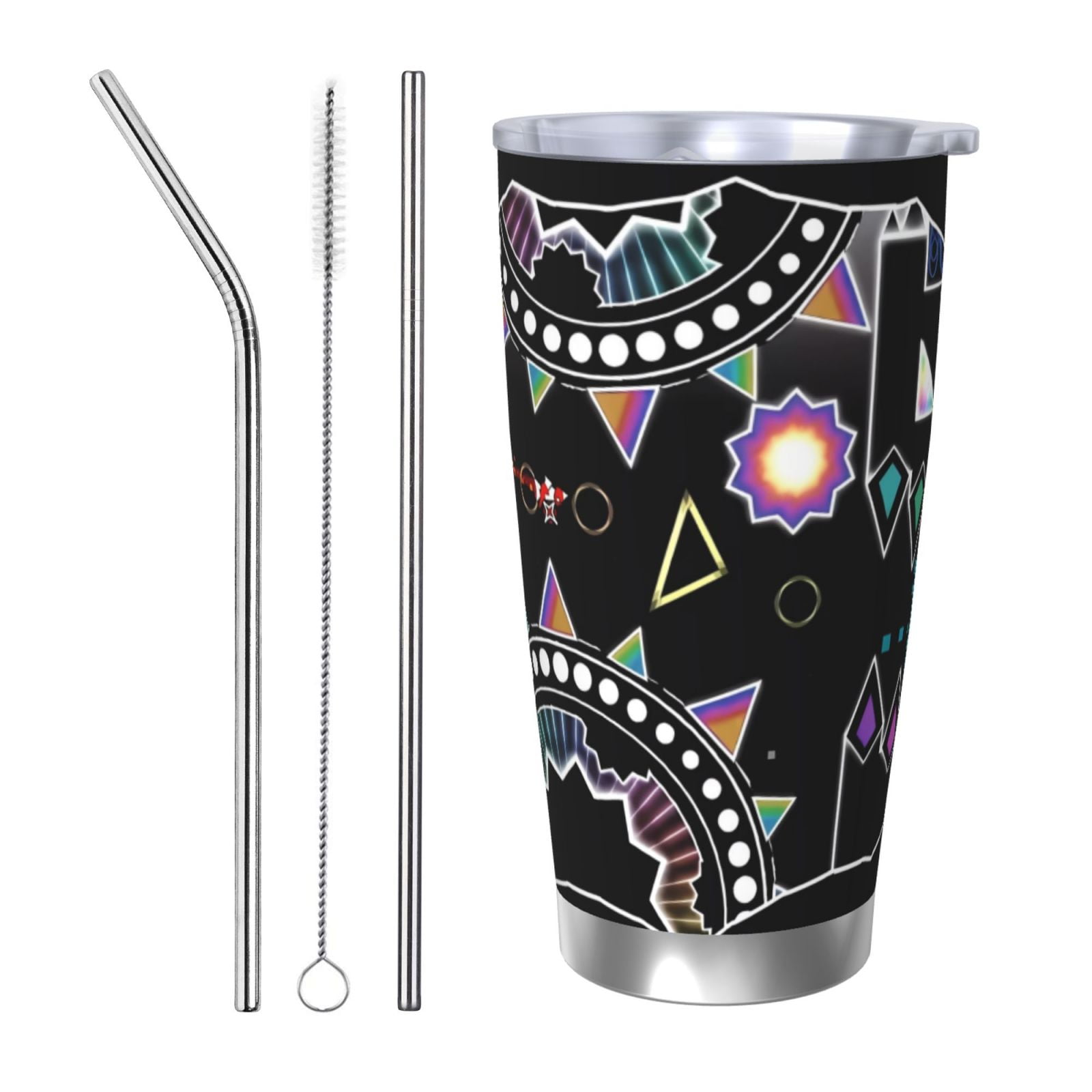 Saiise Geometry Dash Print Tumbler 20 Oz Stainless Steel Vacuum ...