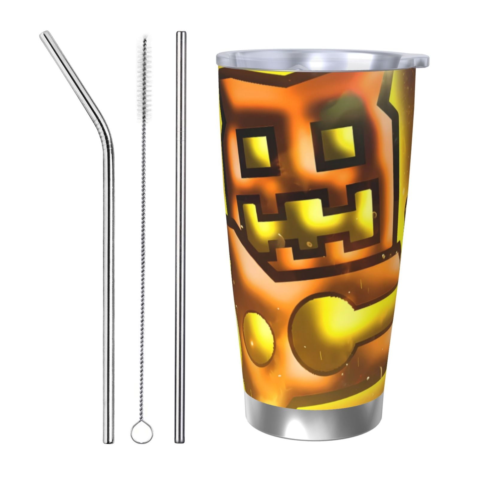 Saiise Geometry Dash Print Tumbler 20 Oz Stainless Steel Vacuum ...