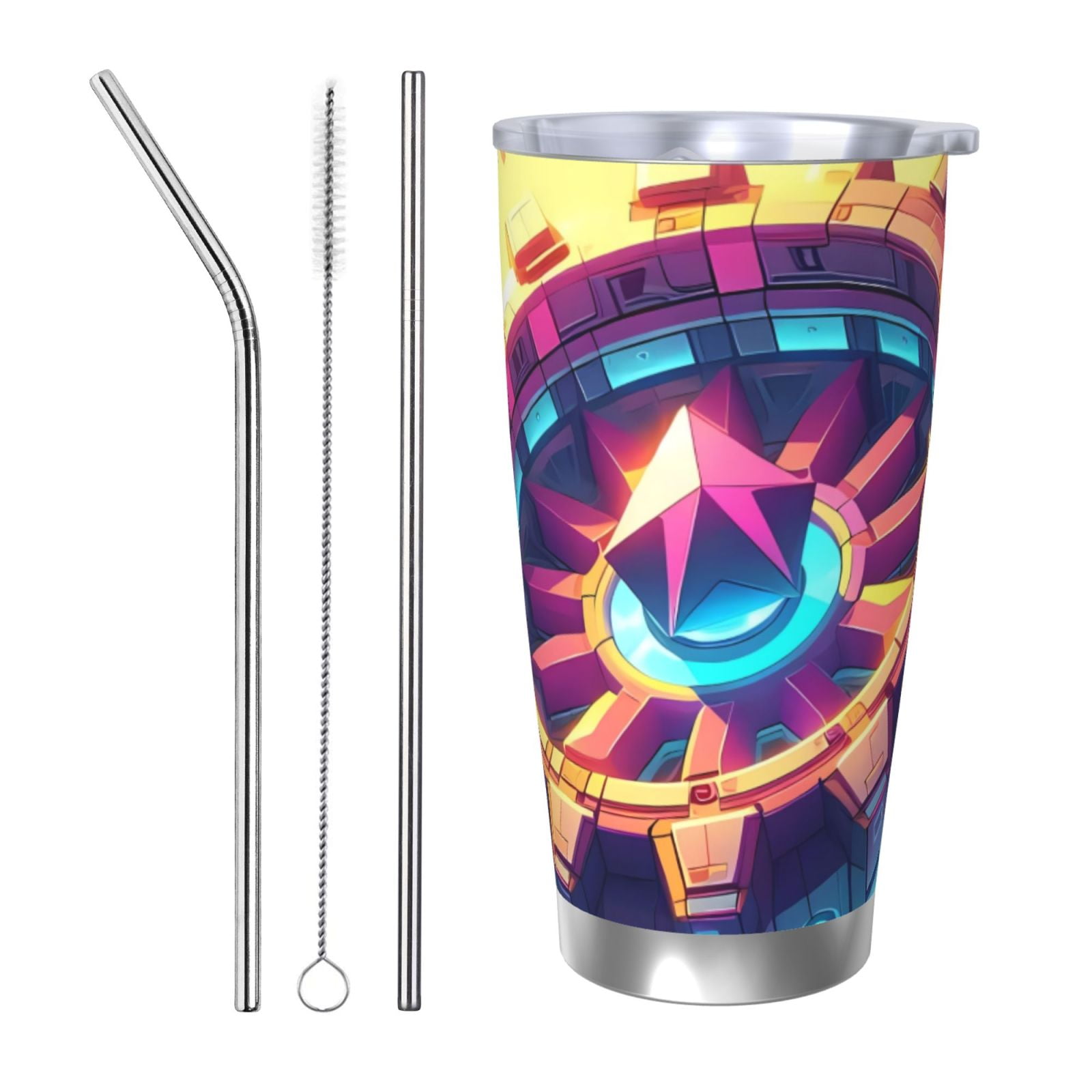 Saiise Geometry Dash Print Tumbler 20 Oz Stainless Steel Vacuum ...