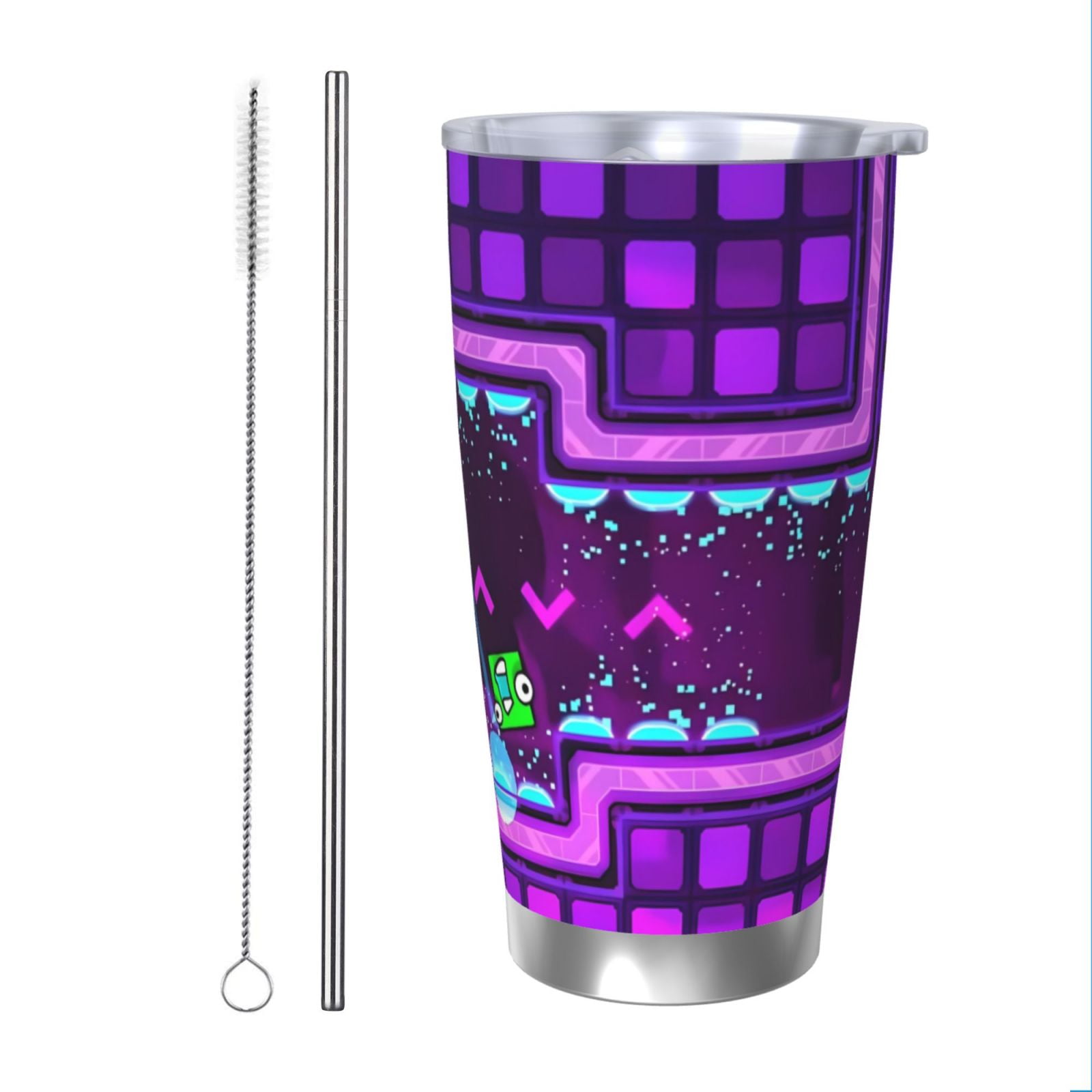Saiise Geometry Dash Print Tumbler 20 Oz Stainless Steel Vacuum ...