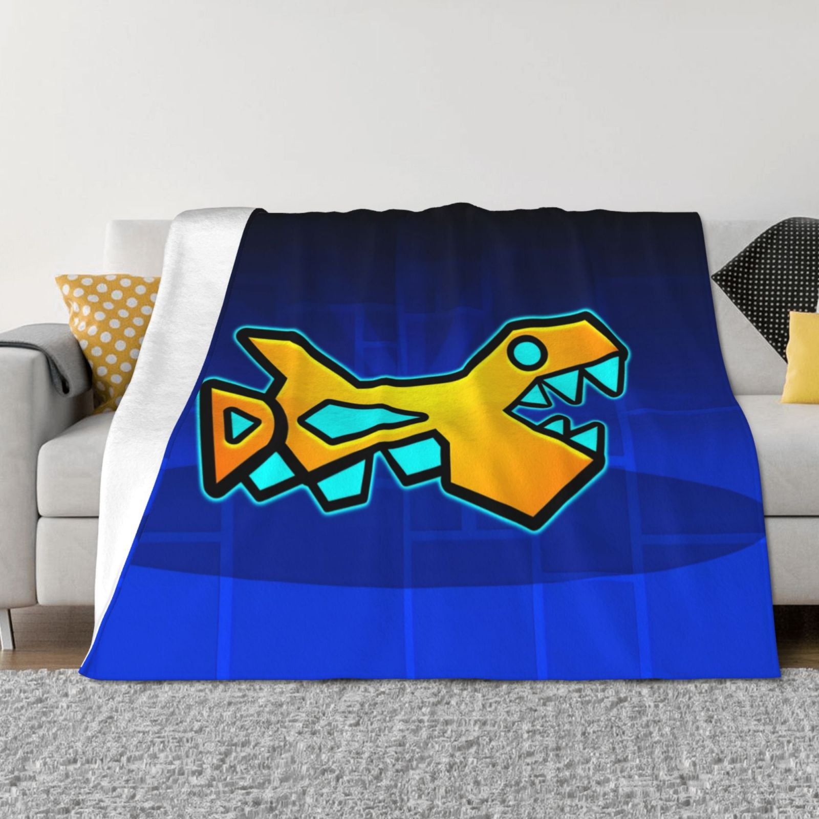 Saiise Geometry Dash Throw Blanket 50"x40" ,Soft Lightweight Cozy All ...