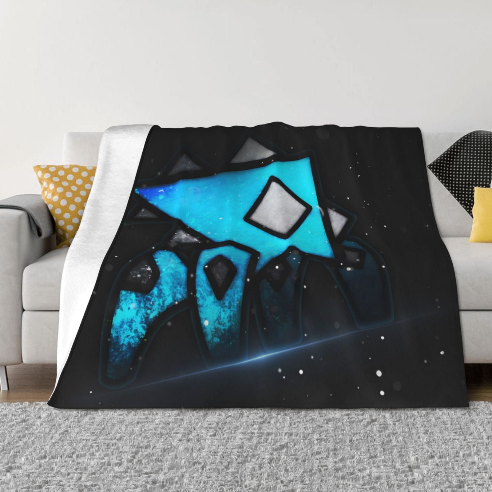 Saiise Geometry Dash Throw Blanket 50"x40" ,Soft Lightweight Cozy All ...