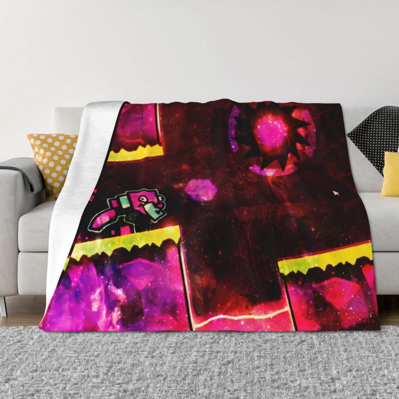 Saiise Geometry Dash Throw Blanket 60"x50" ,Soft Lightweight Cozy All ...