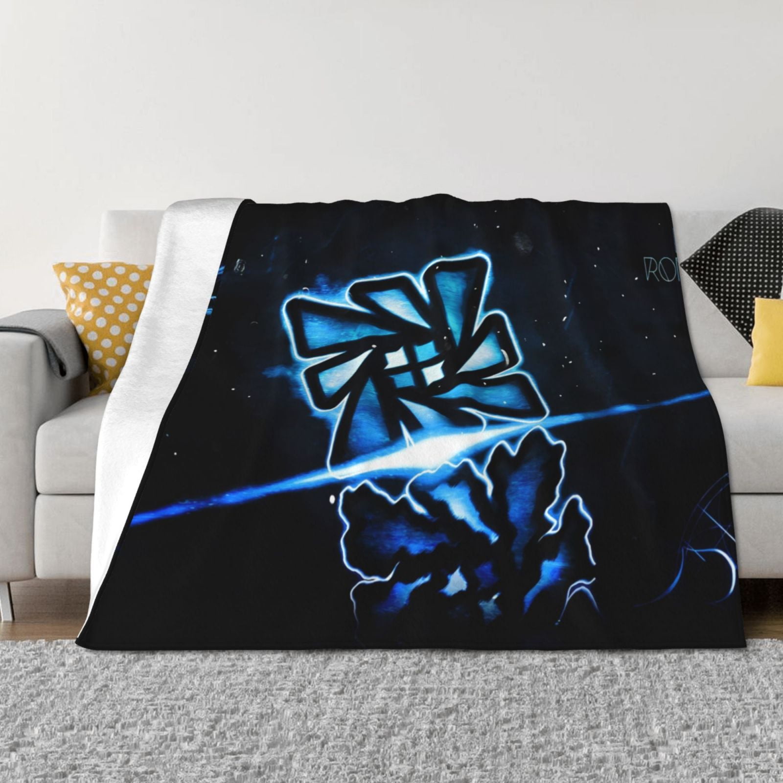 Saiise Geometry Dash Throw Blanket 80"x60" ,Soft Lightweight Cozy All ...
