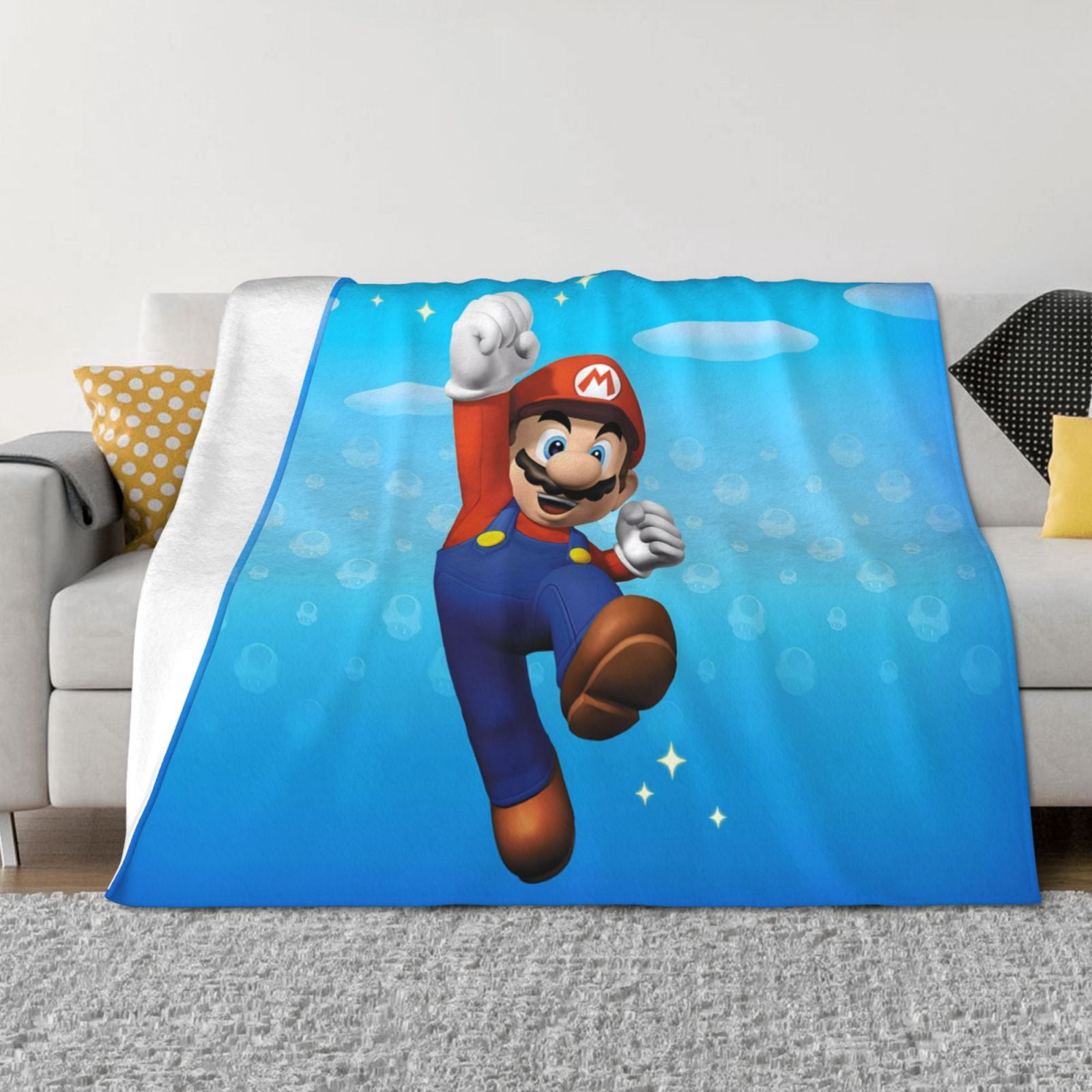 Saiise Mario J Throw Blanket 50"x40" ,Soft Lightweight Cozy All Season ...