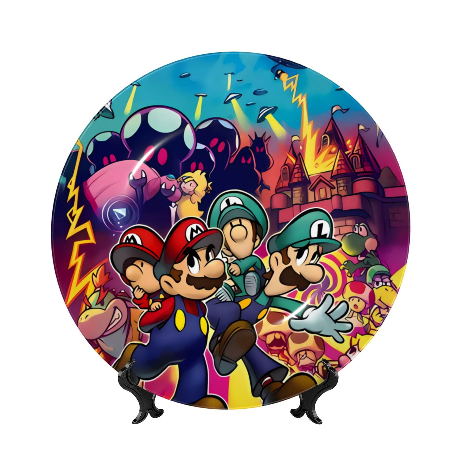 Saiise Mario Print Bone China Decorative Plate Ceramic Decorative ...