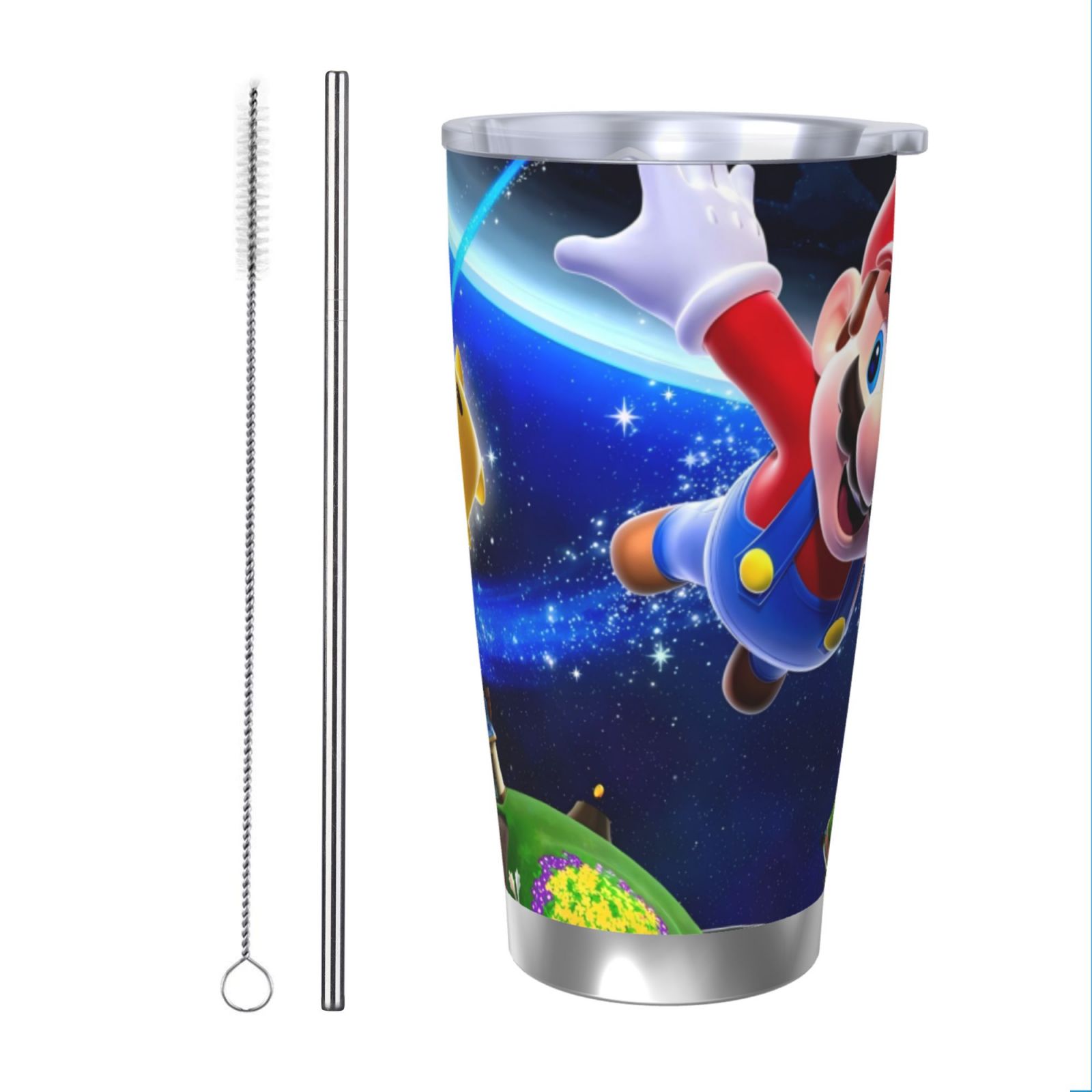 Saiise Mario Print Tumbler 20 Oz Stainless Steel Vacuum Insulated with ...