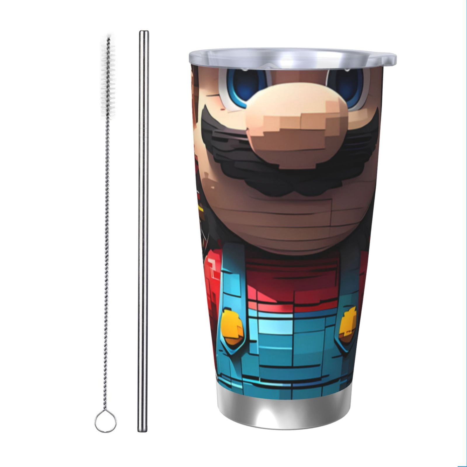 Saiise Mario Print Tumbler 20 Oz Stainless Steel Vacuum Insulated with ...