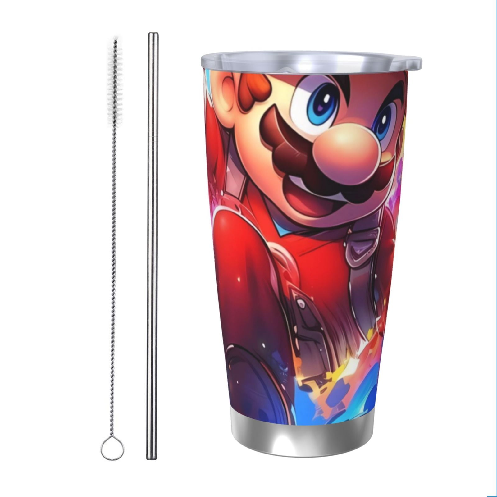 Saiise Mario Print Tumbler 20 Oz Stainless Steel Vacuum Insulated with ...