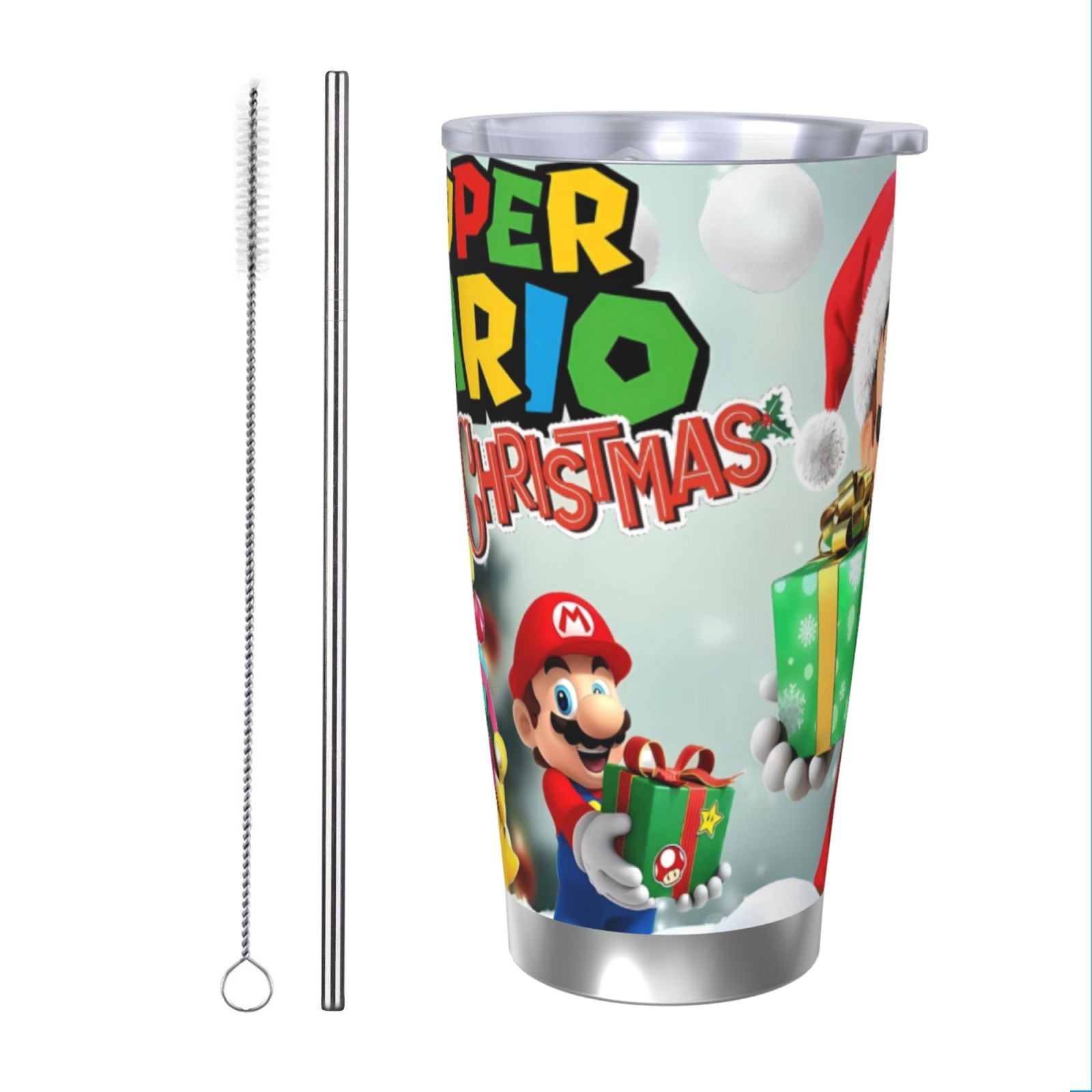Saiise Mario Print Tumbler 20 Oz Stainless Steel Vacuum Insulated with ...