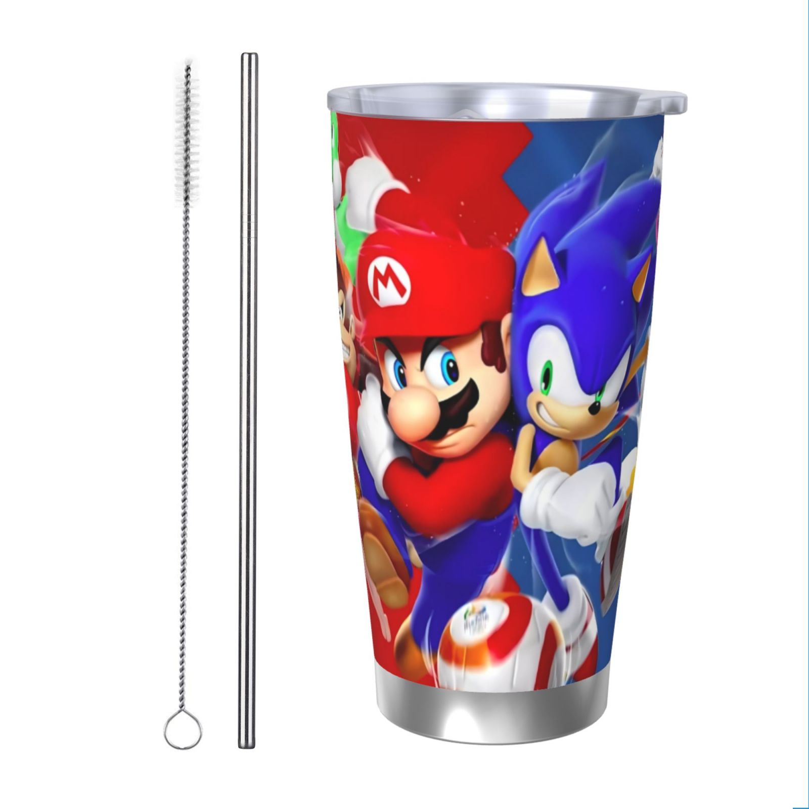 Saiise Mario Print Tumbler 20 Oz Stainless Steel Vacuum Insulated with ...