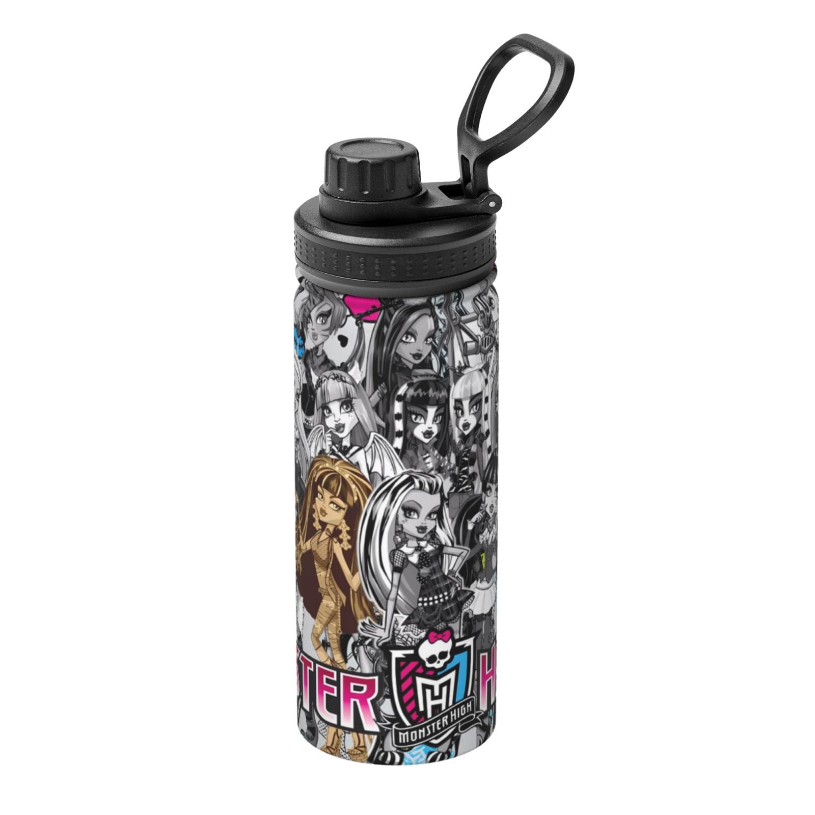 Saiise Monster High Print Insulated Water Bottle with Straw,Sports ...