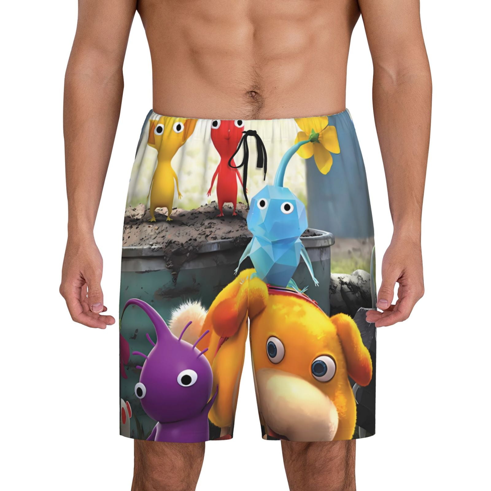Saiise Pikmin Pattern Pajama Shorts Mens Pajama Bottoms for Men Pjs ...