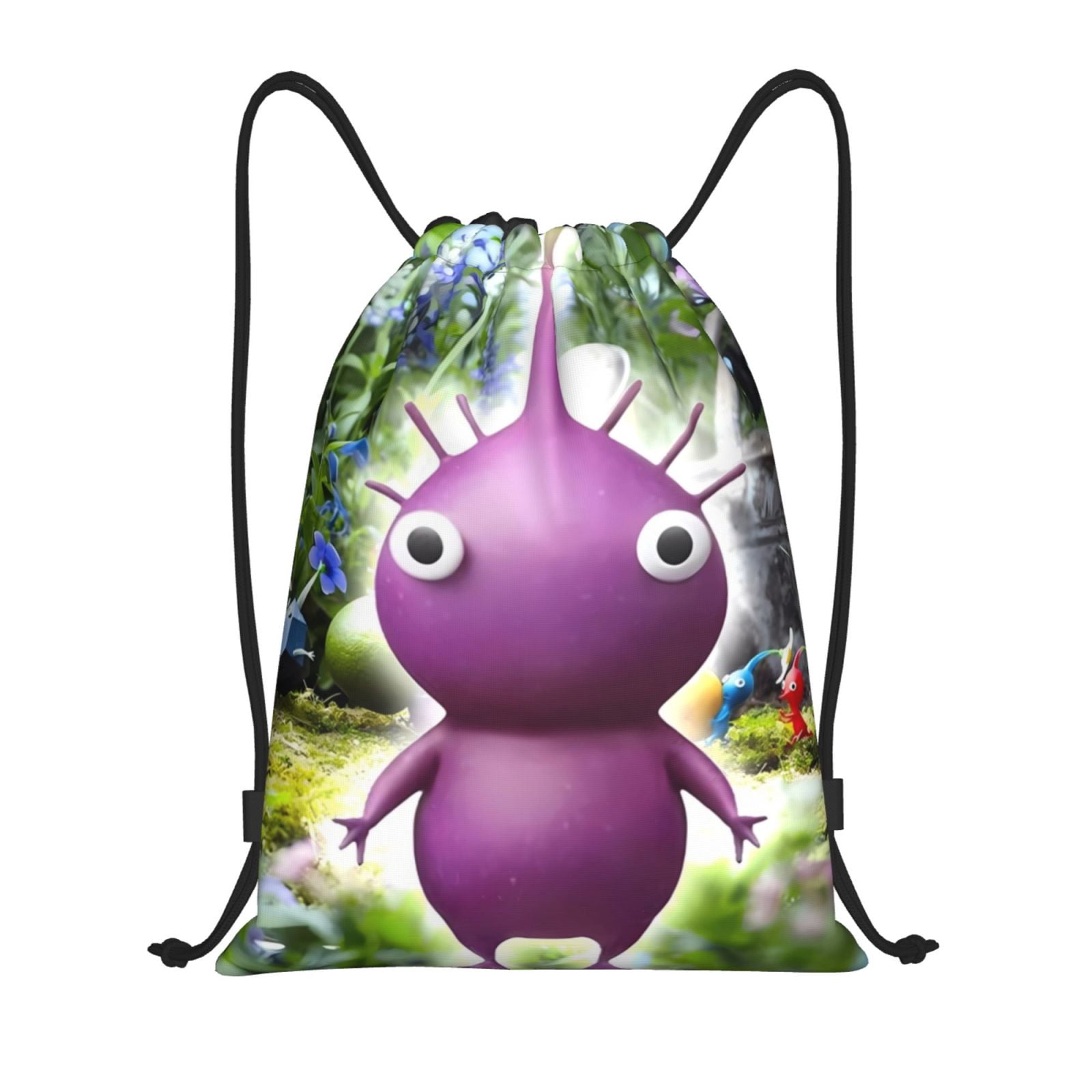 Saiise Pikmin Print Drawstring Backpack String Bag Sackpack Cinch Water ...