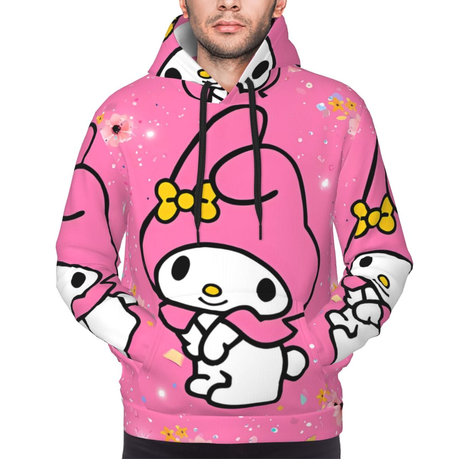 Saiise Sanrio Bo Men's Graphic Print Long Sleeve Drawstring Hoodie ...