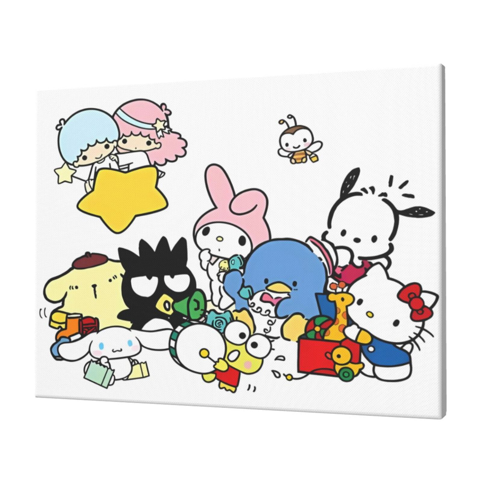 Saiise Sanrio Frameless Canvas Wall Art - Contemporary Abstract Artwork ...