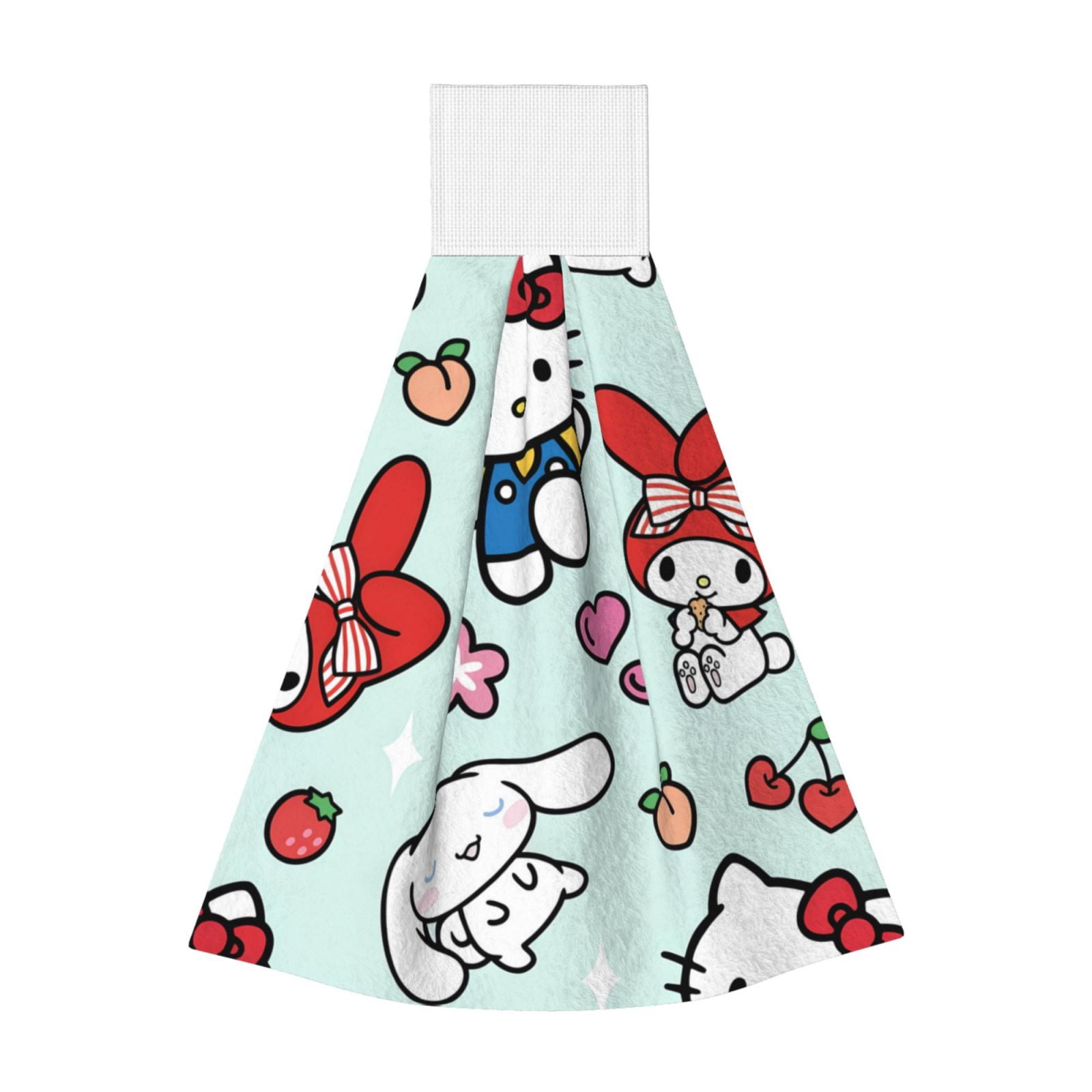 Saiise Sanrio Print Hanging Kitchen Towels Hand Towel Loop Dish Cloth Tie Towels Tea Bar Towels ...