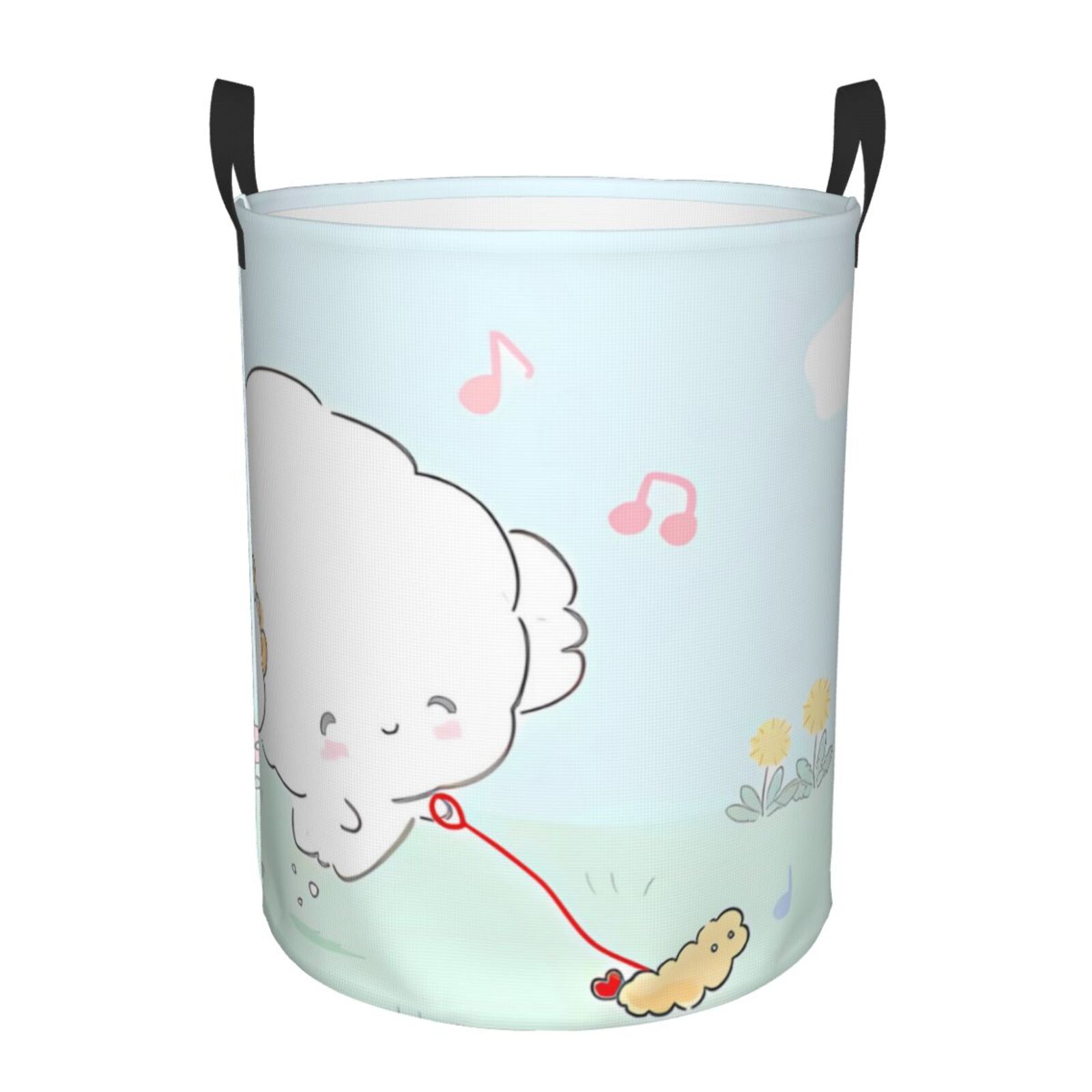 Saiise Sanrio Print Laundry Basket Circular Laundry Hamper with Handles ...