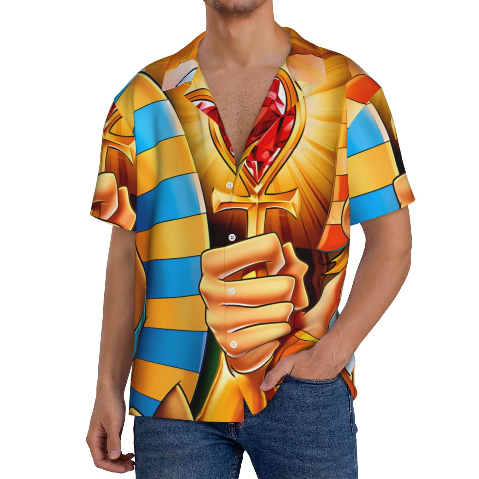 Saiise Scooby-Doo Bn Mens Front Pocket Hawaiian Shirts Casual Floral ...